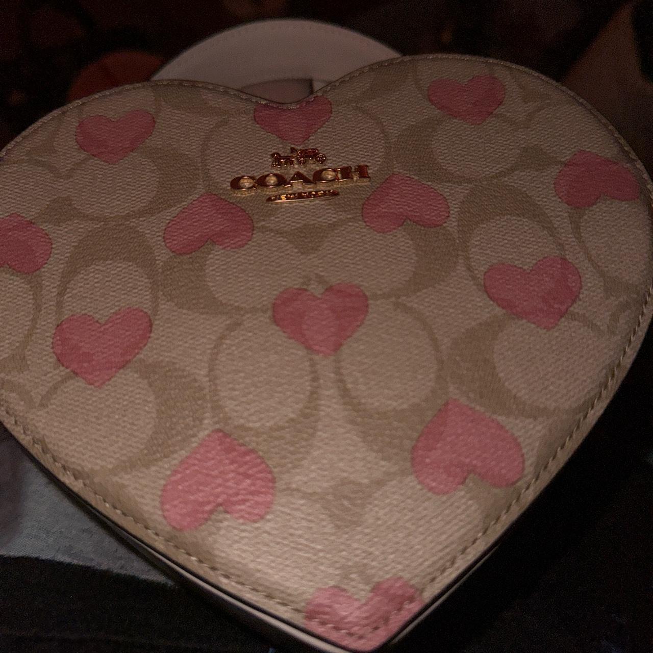 Coach classic signature heart shaped heart print... - Depop