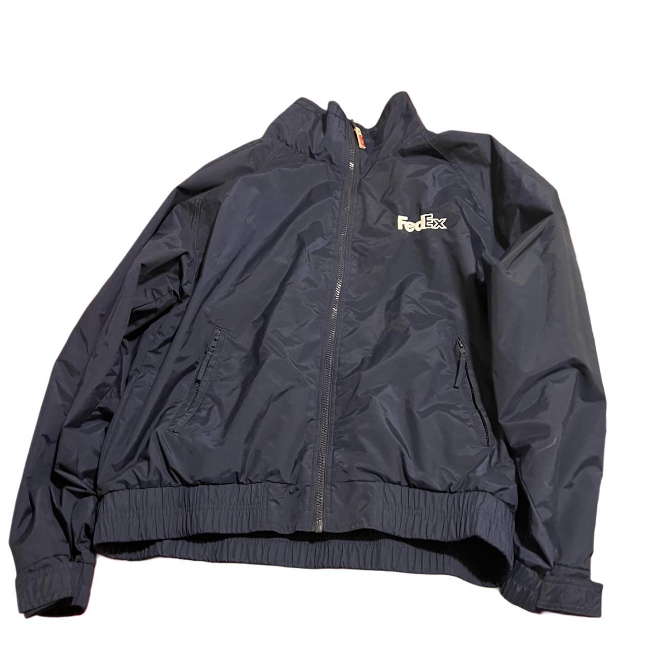 FedEx blue and white windbreaker jacket super... - Depop