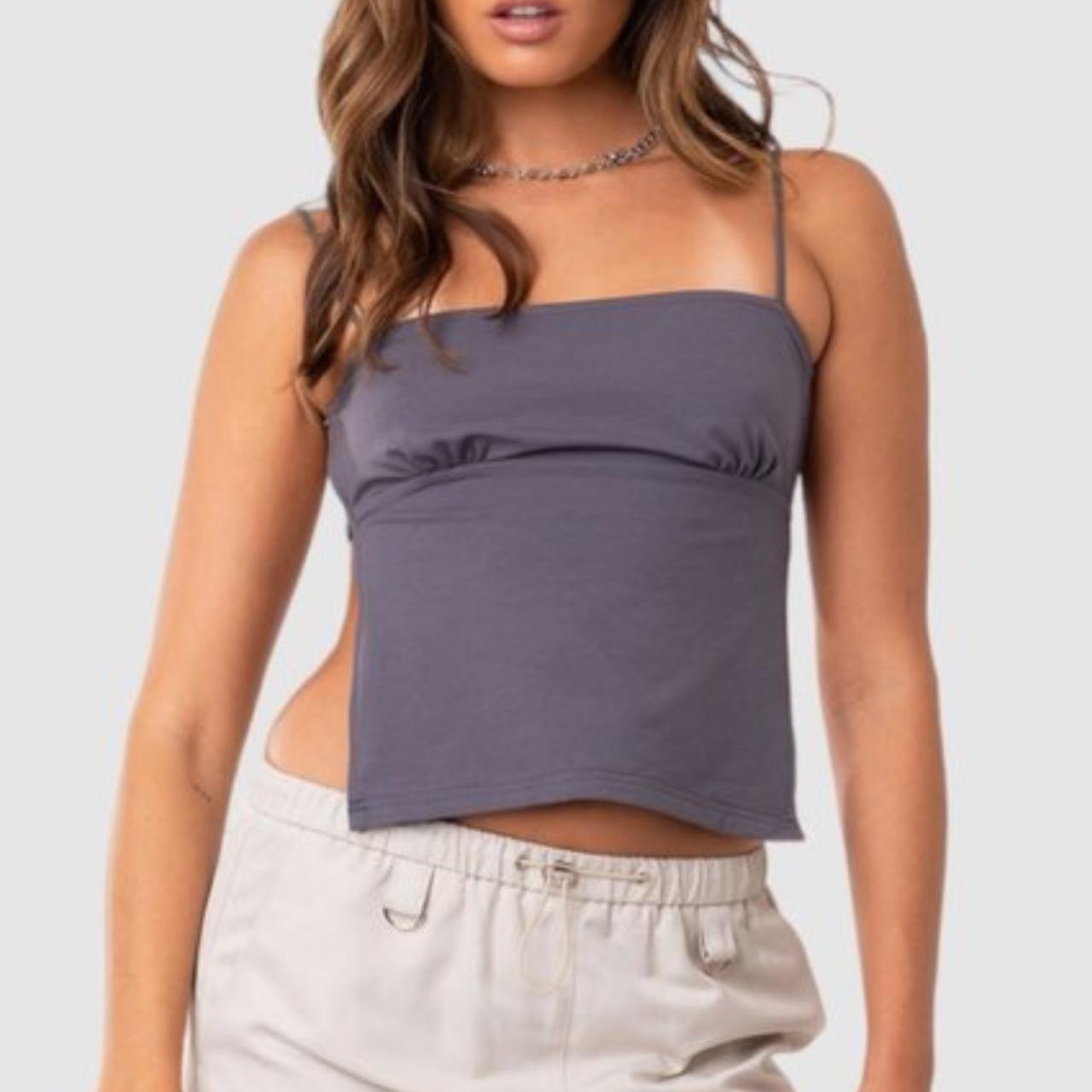 selling edikted iconic grey top size XS fits 6-8,... - Depop