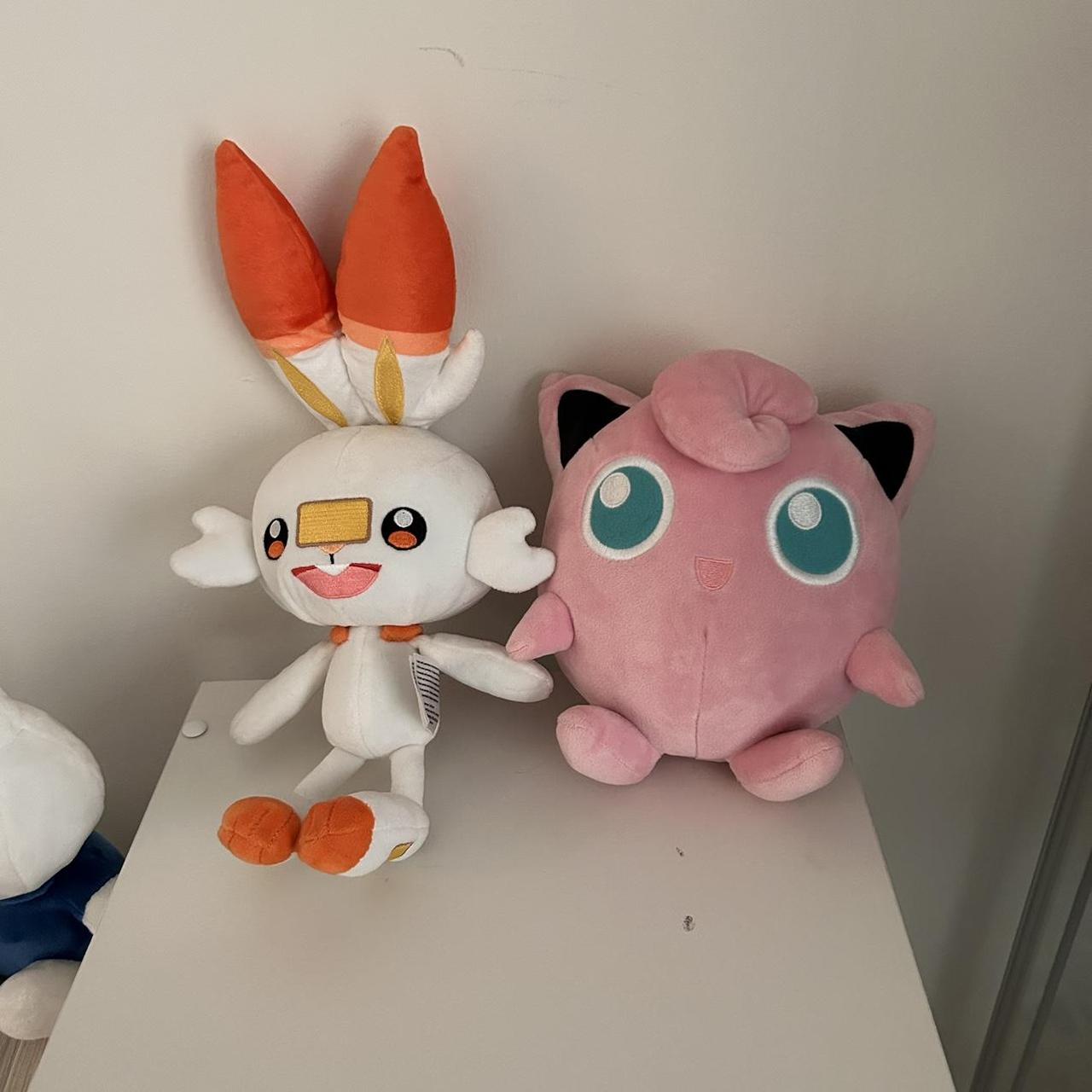 pokémon plushie bundle!! scorbunny and jigglypuff!!... - Depop