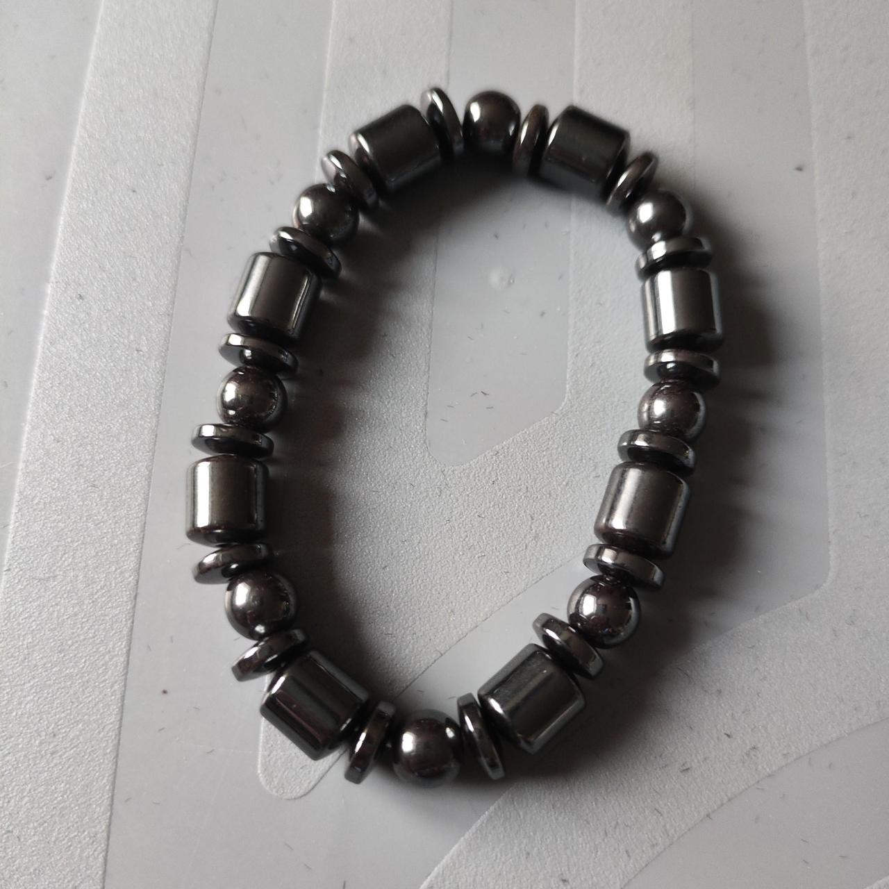 Magnetic Hematite bead elasticated bracelet Approx... - Depop