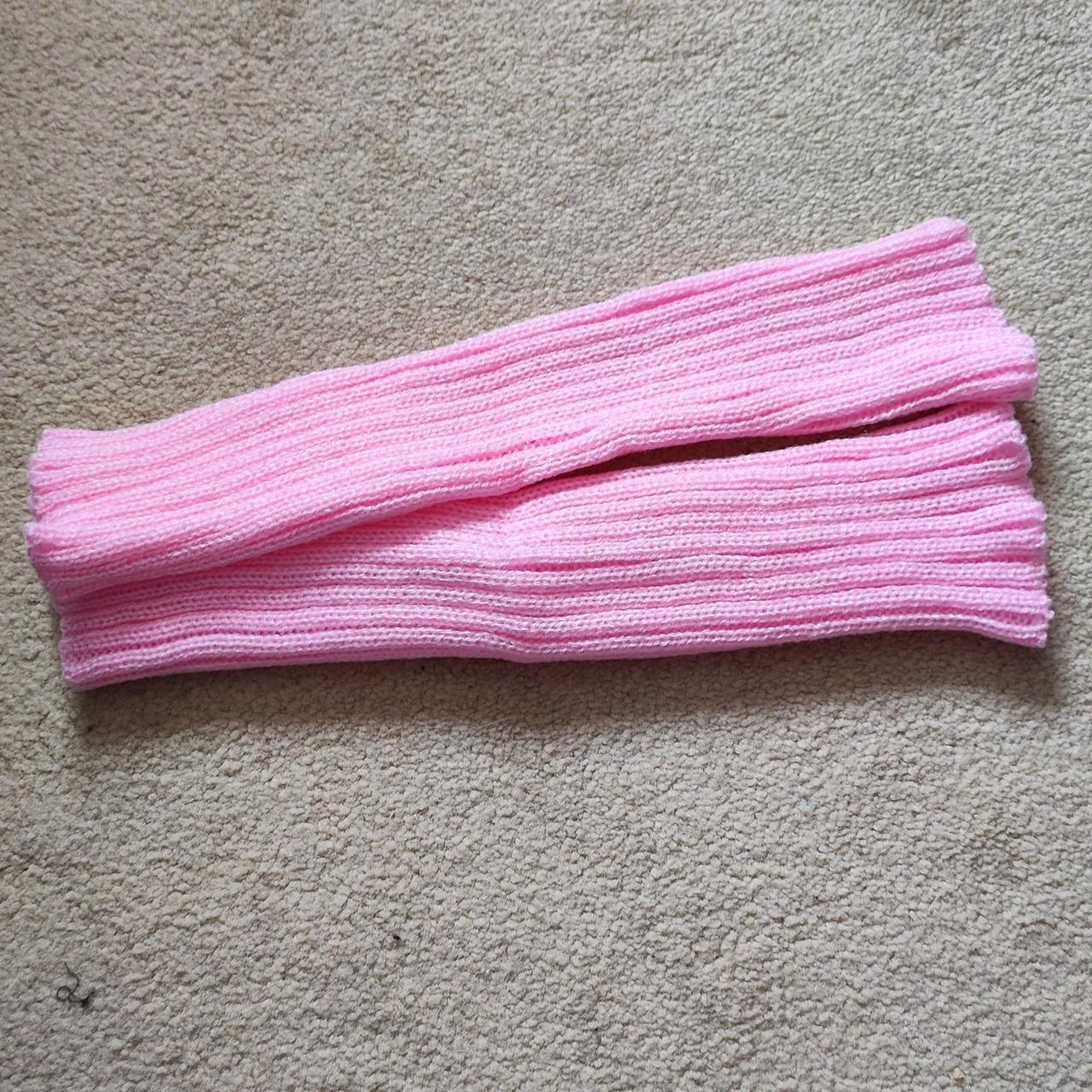 1 pair pink knitted hand/arm warmers Approx 12... - Depop