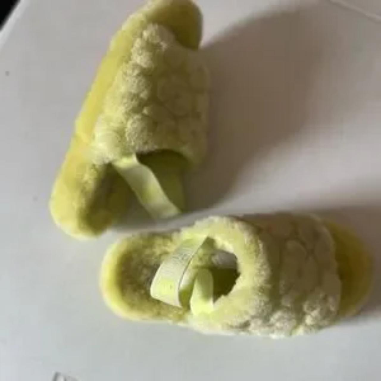 Ugg fluff yeah poppy lime slippers EUC Size 9 #ugg... - Depop