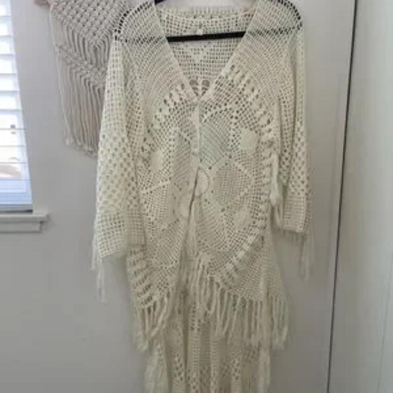 Spell crochet fringe cardigan duster boho #spell... - Depop