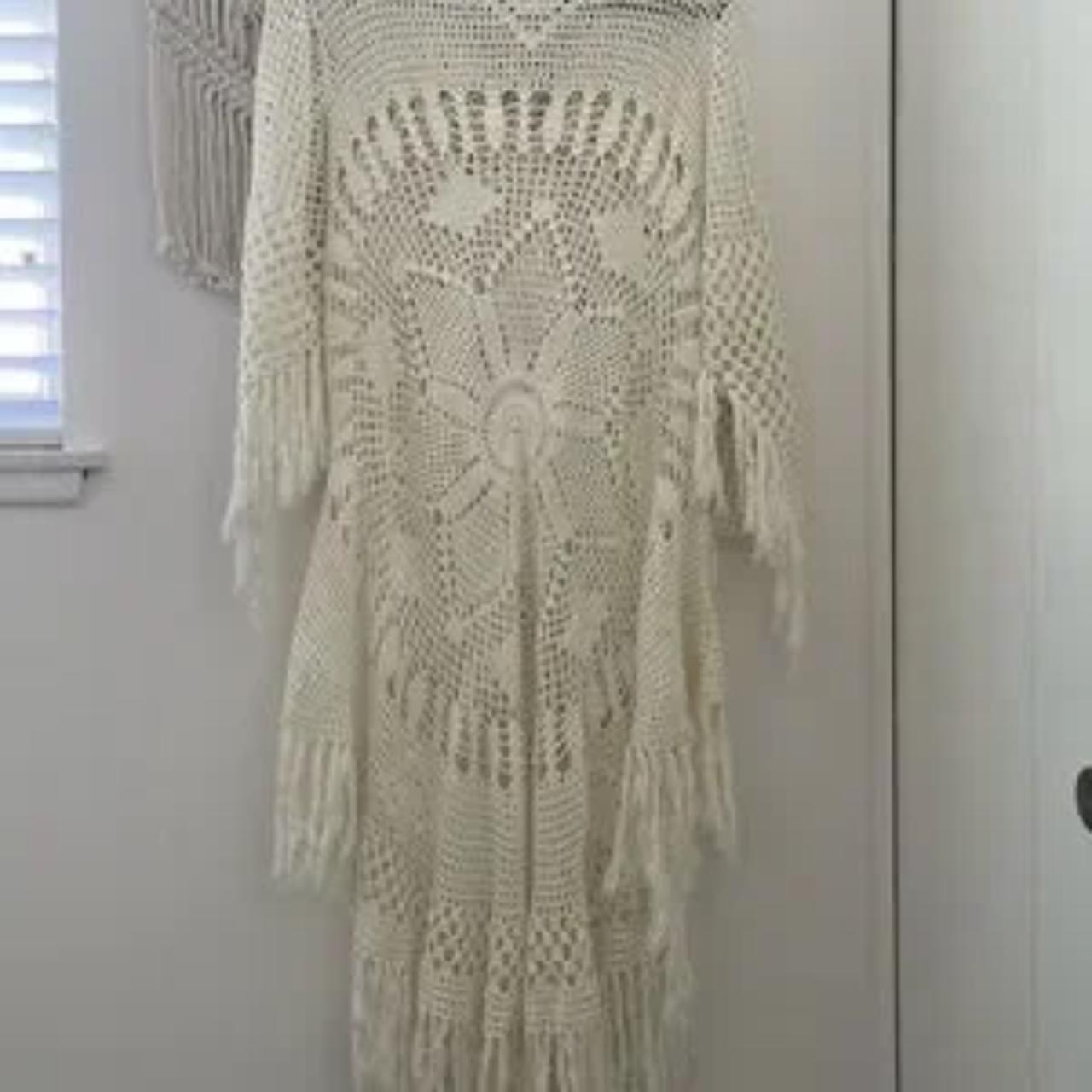 Spell crochet fringe cardigan duster boho OS #spell... - Depop