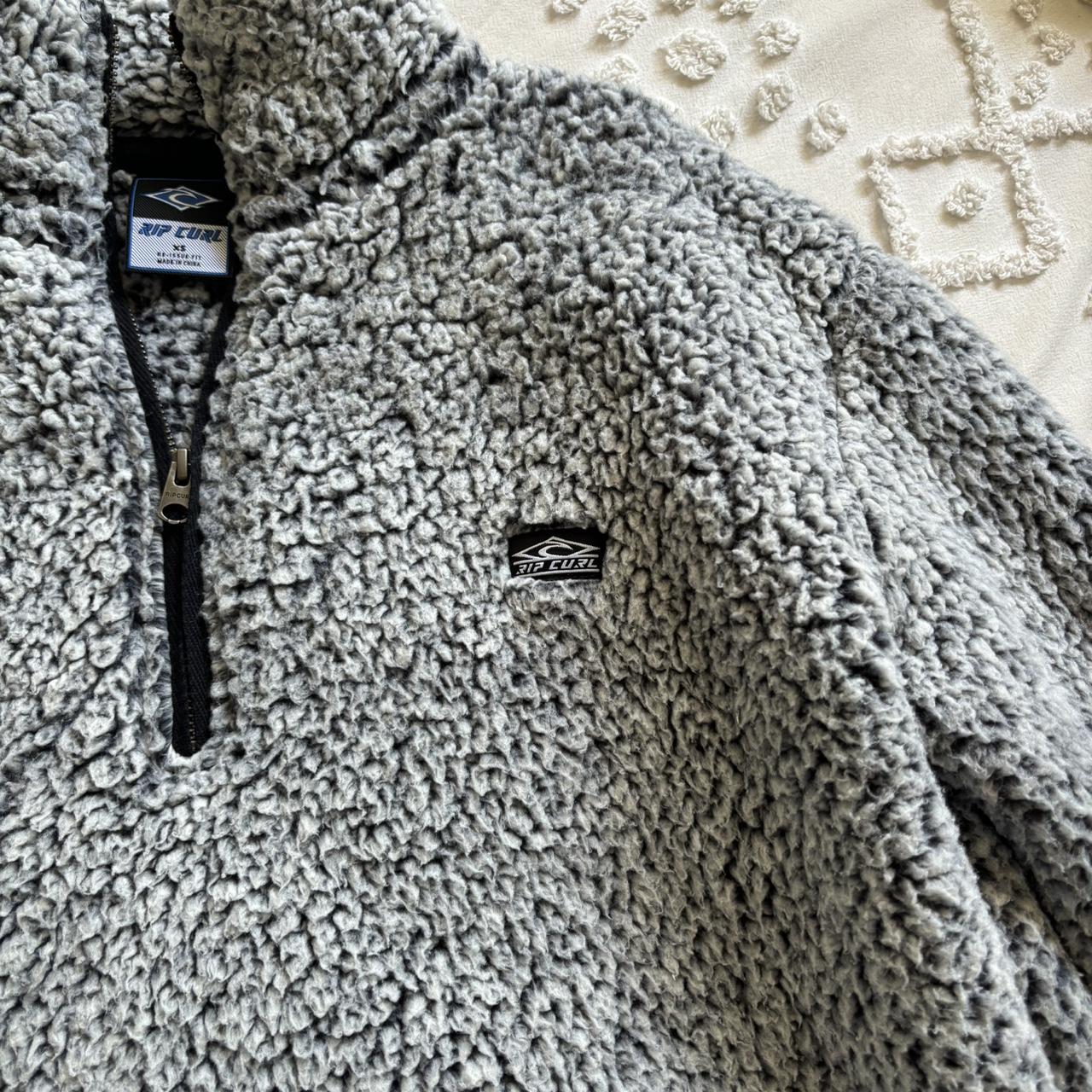 RipCurl 1/4 Zip Crew Jumper colour- light grey... - Depop