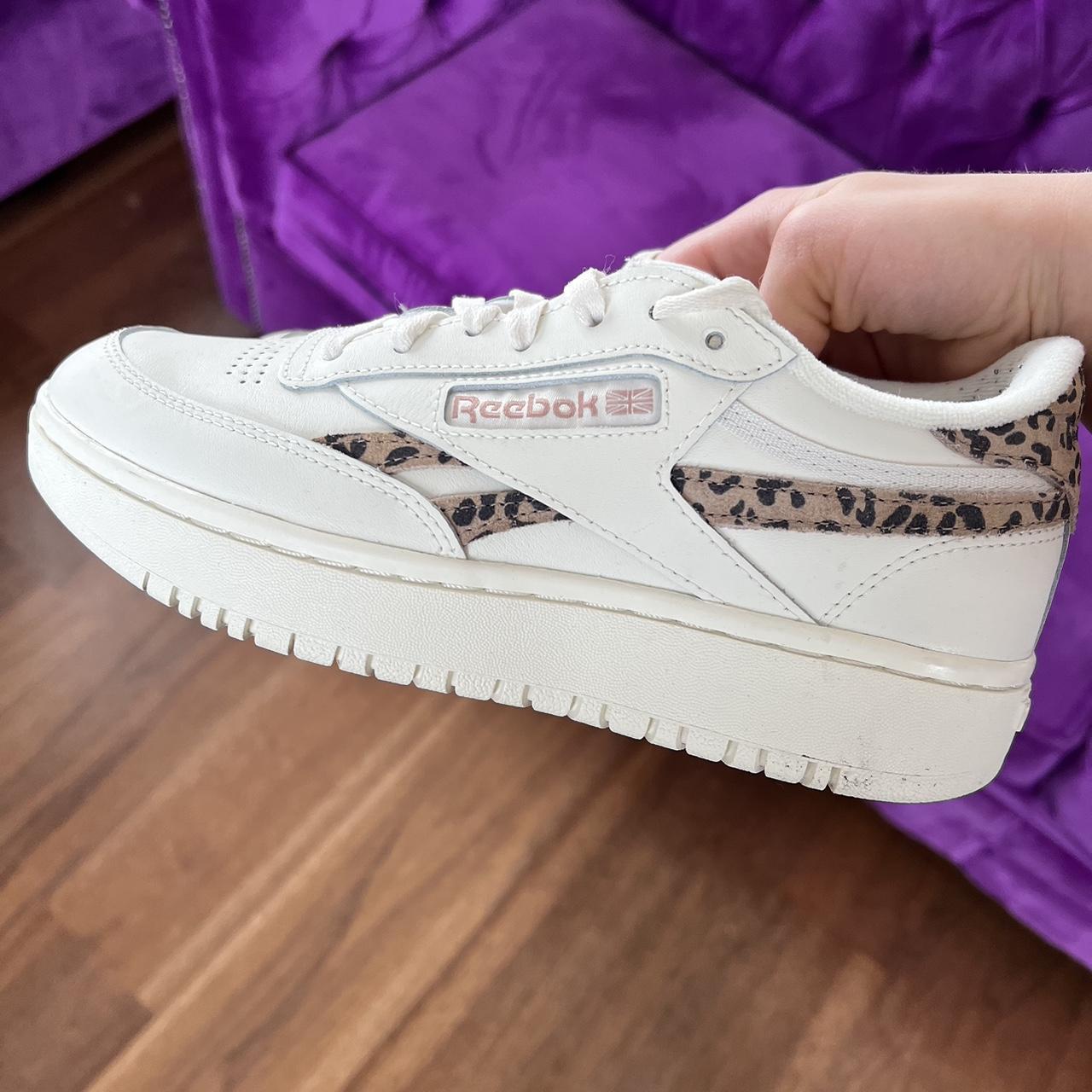 Reebok Double C Trainers with leopard print detail... - Depop