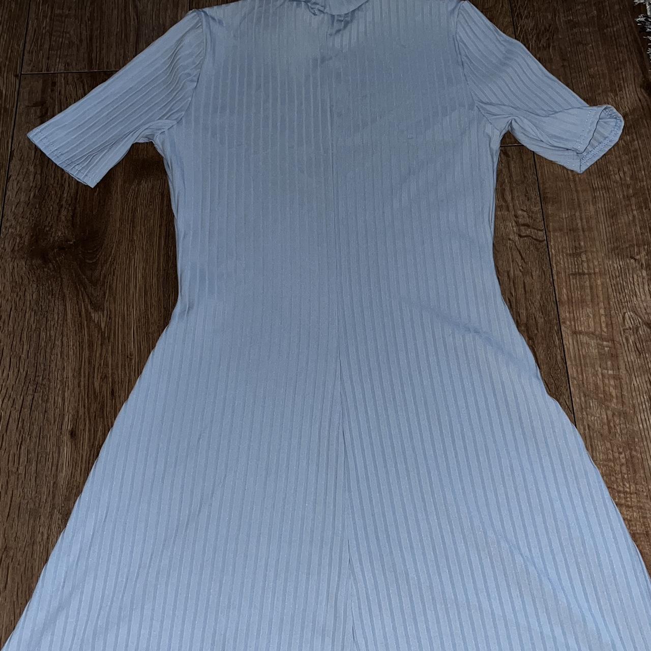 Blue ribbed dress Can try it on to show fit. Never... - Depop