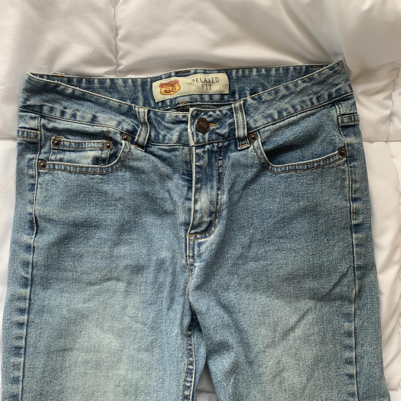 adorable Y2K route 66 jeans! AUTHENTIC vintage!!... - Depop
