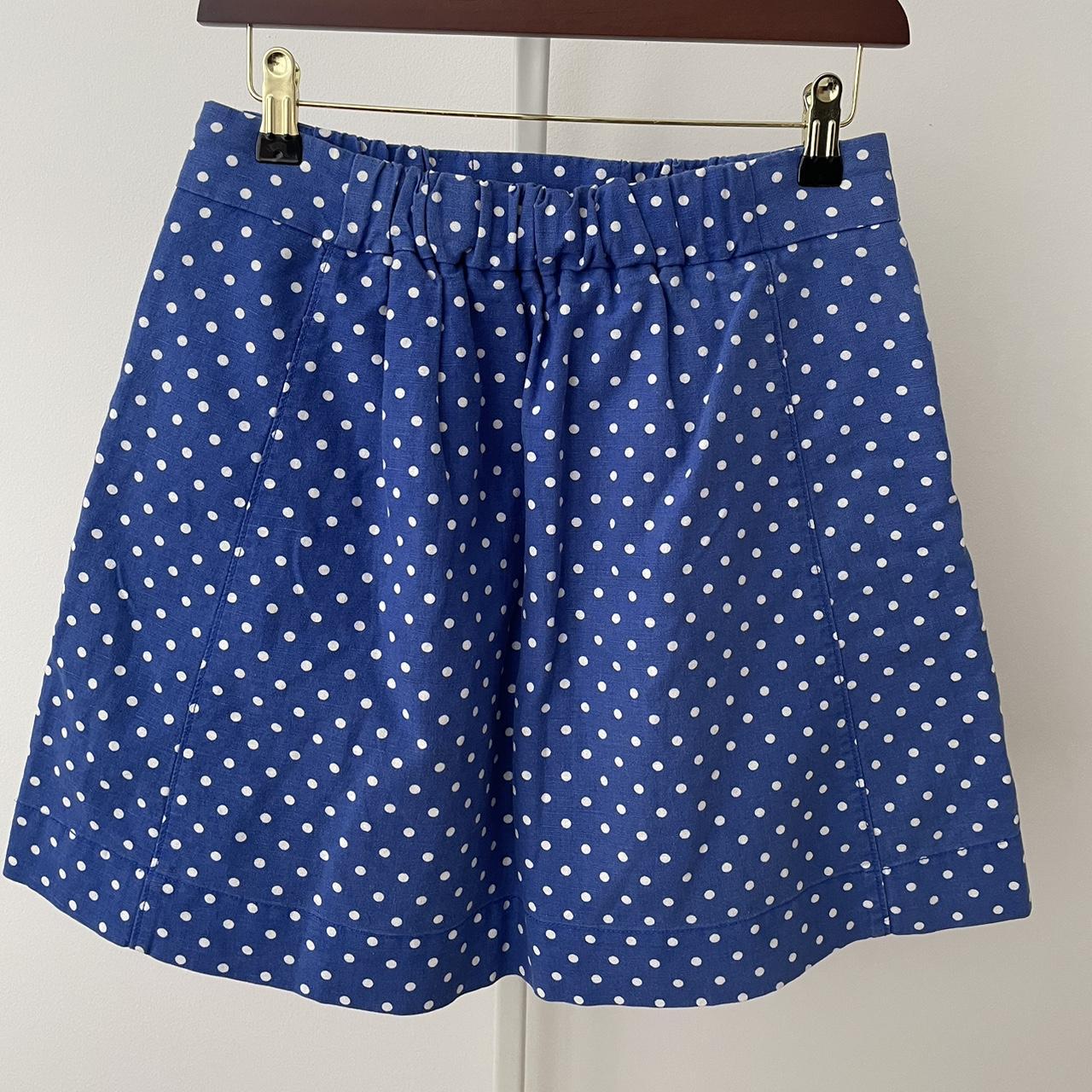 J Crew Polka Dot Linen Skirt Rrp £110 Elasticated Depop