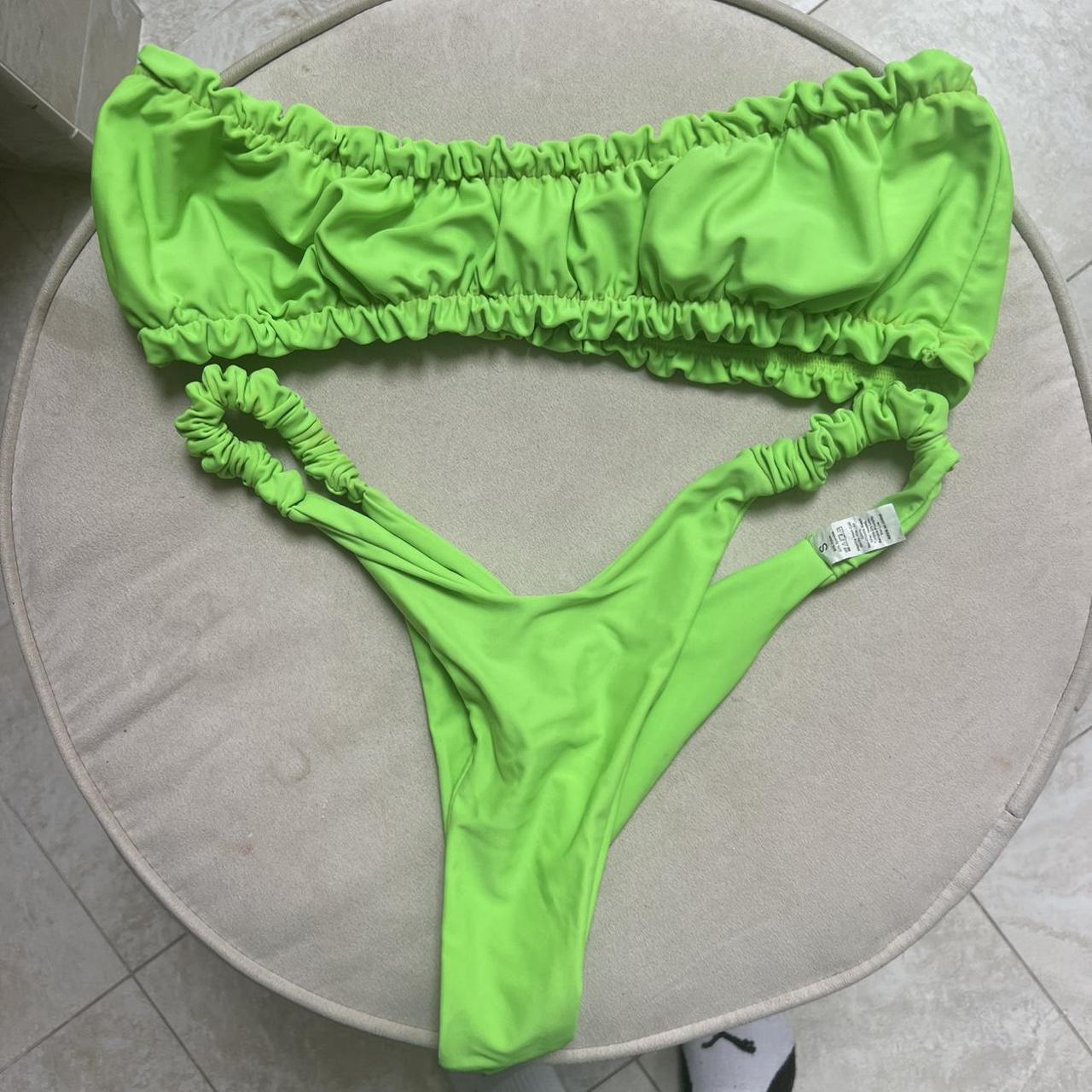 Green Strapless Bikini Set Color Bright Depop