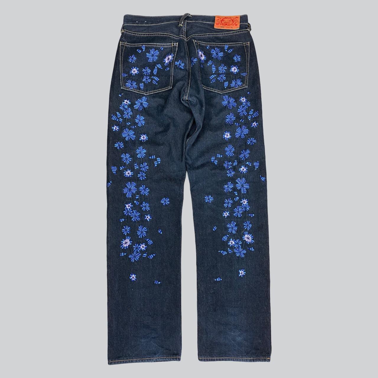 Evisu flower daicock jeans - Fit: Baggy - Waist:... - Depop