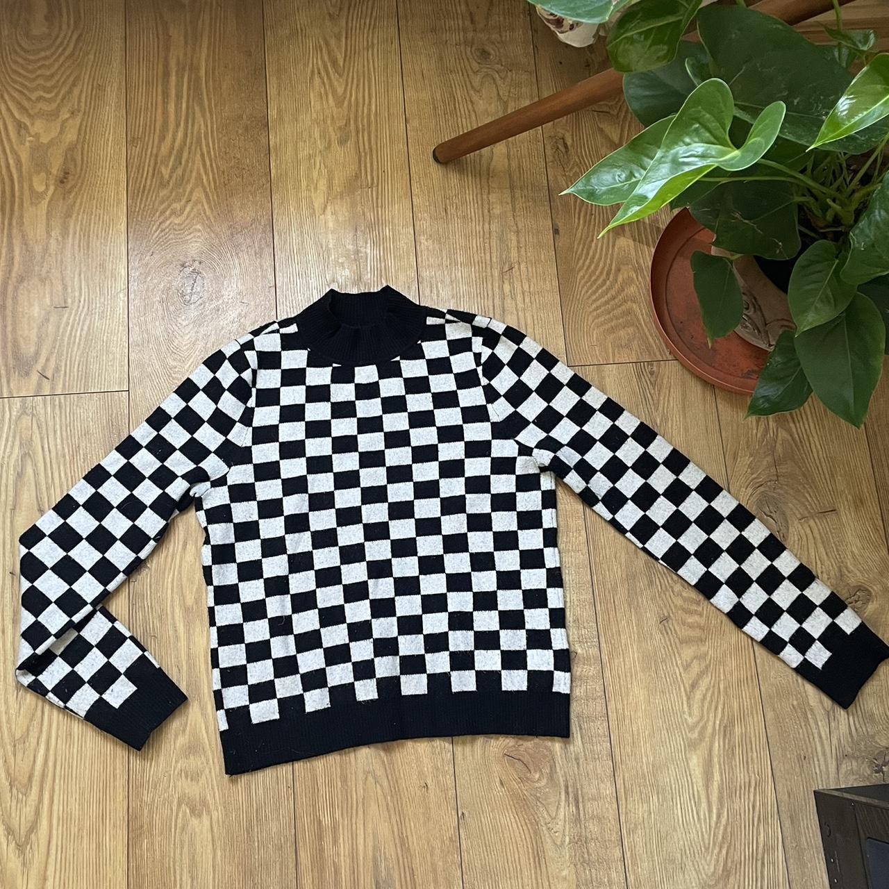Forever 21 chess board jumper. The coooolest fit.... - Depop