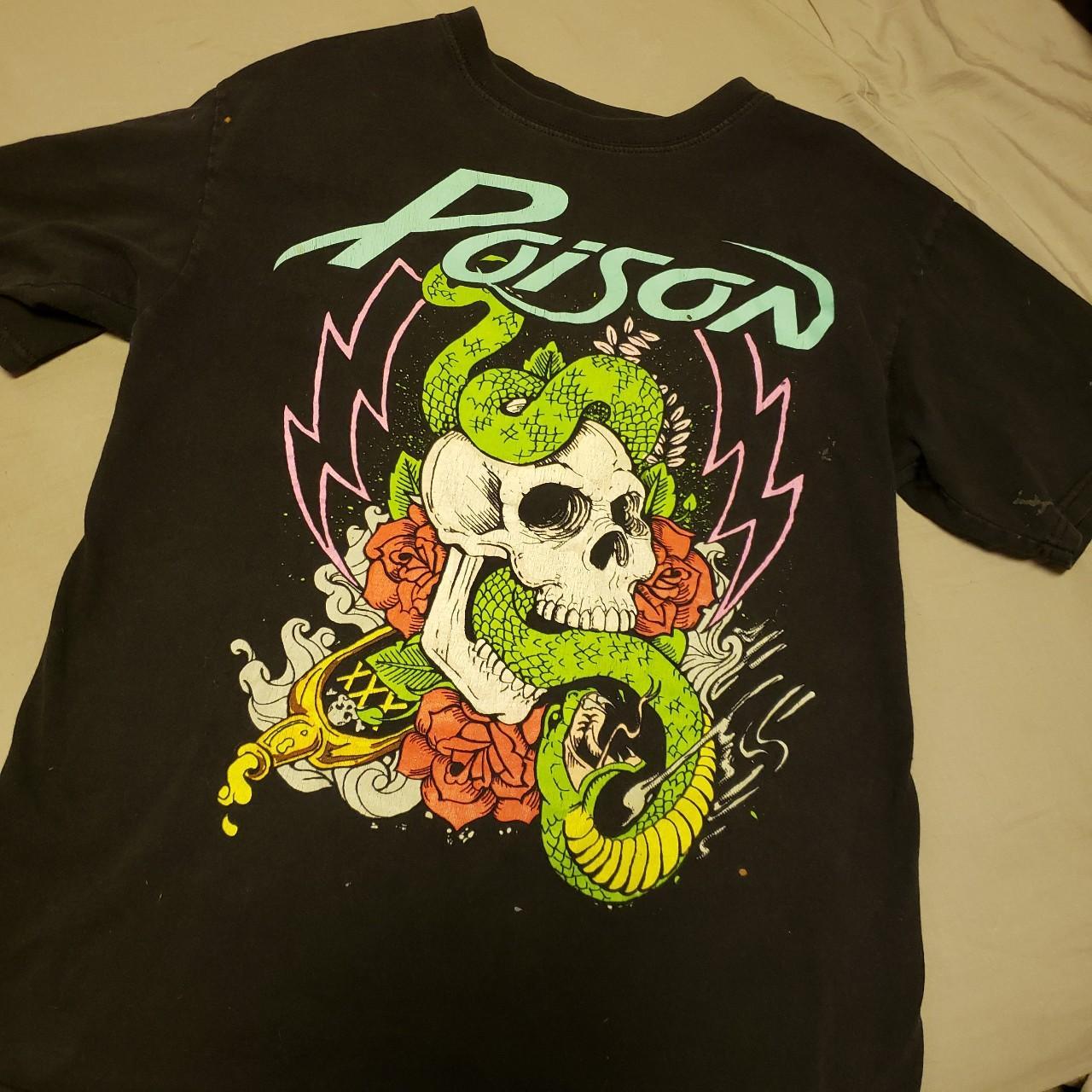 branded poison band unisex tee — size medium —... - Depop