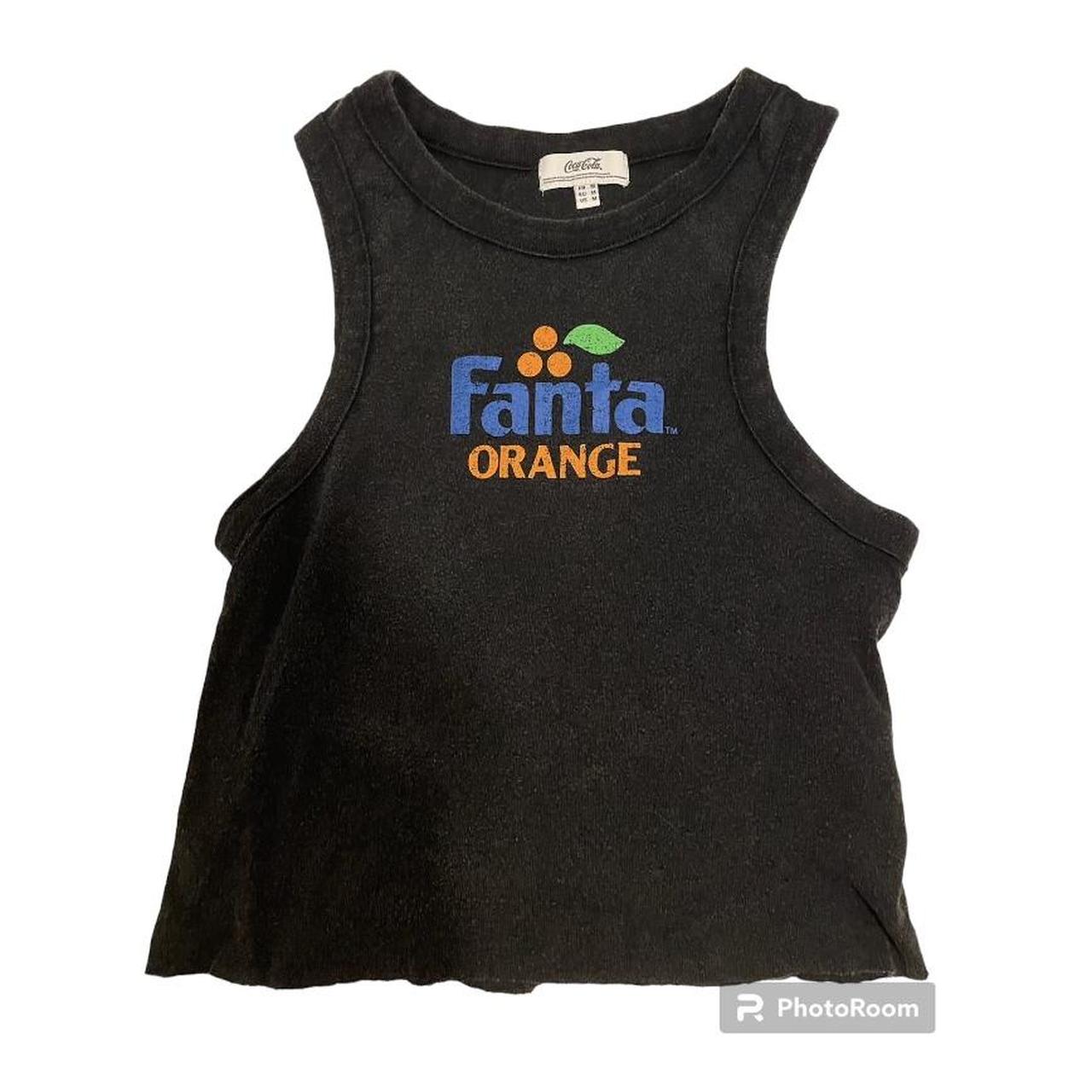 Coca Cola Fanta Grey Crop Tank Top -says size M but... - Depop