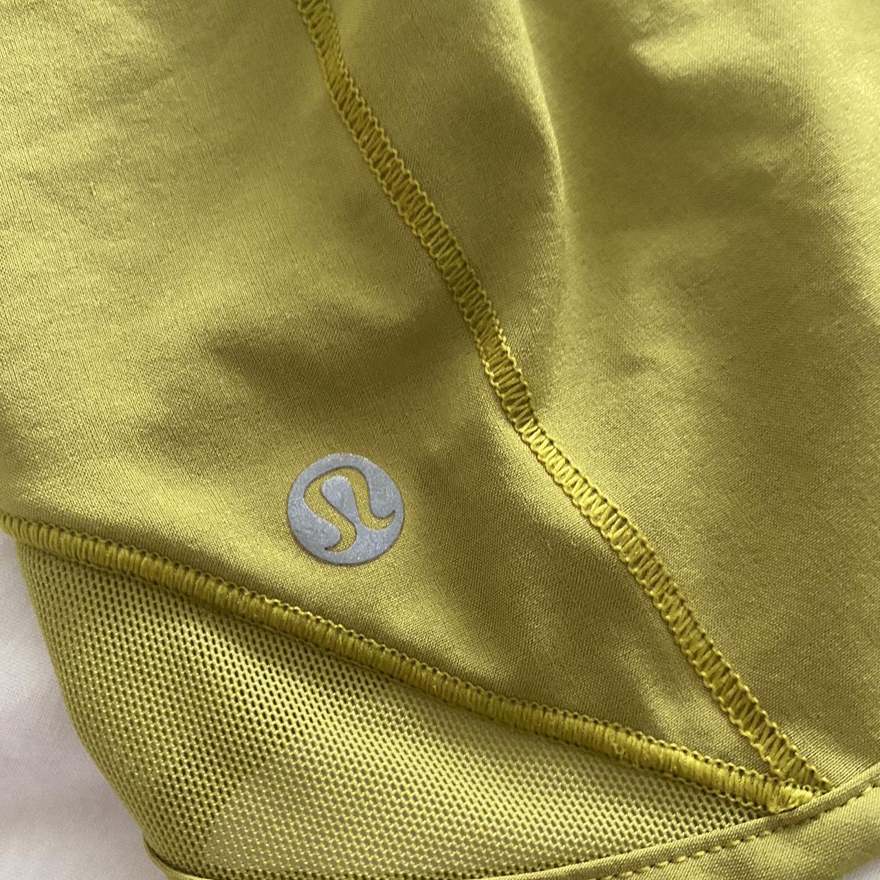 Lululemon green/yellow shorts - size 2 - low rise,... - Depop