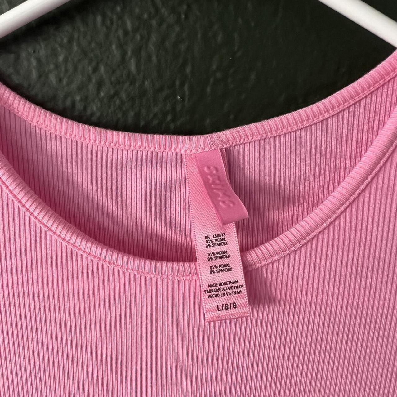 pink skims dress high neck, soft and stretchy.... - Depop