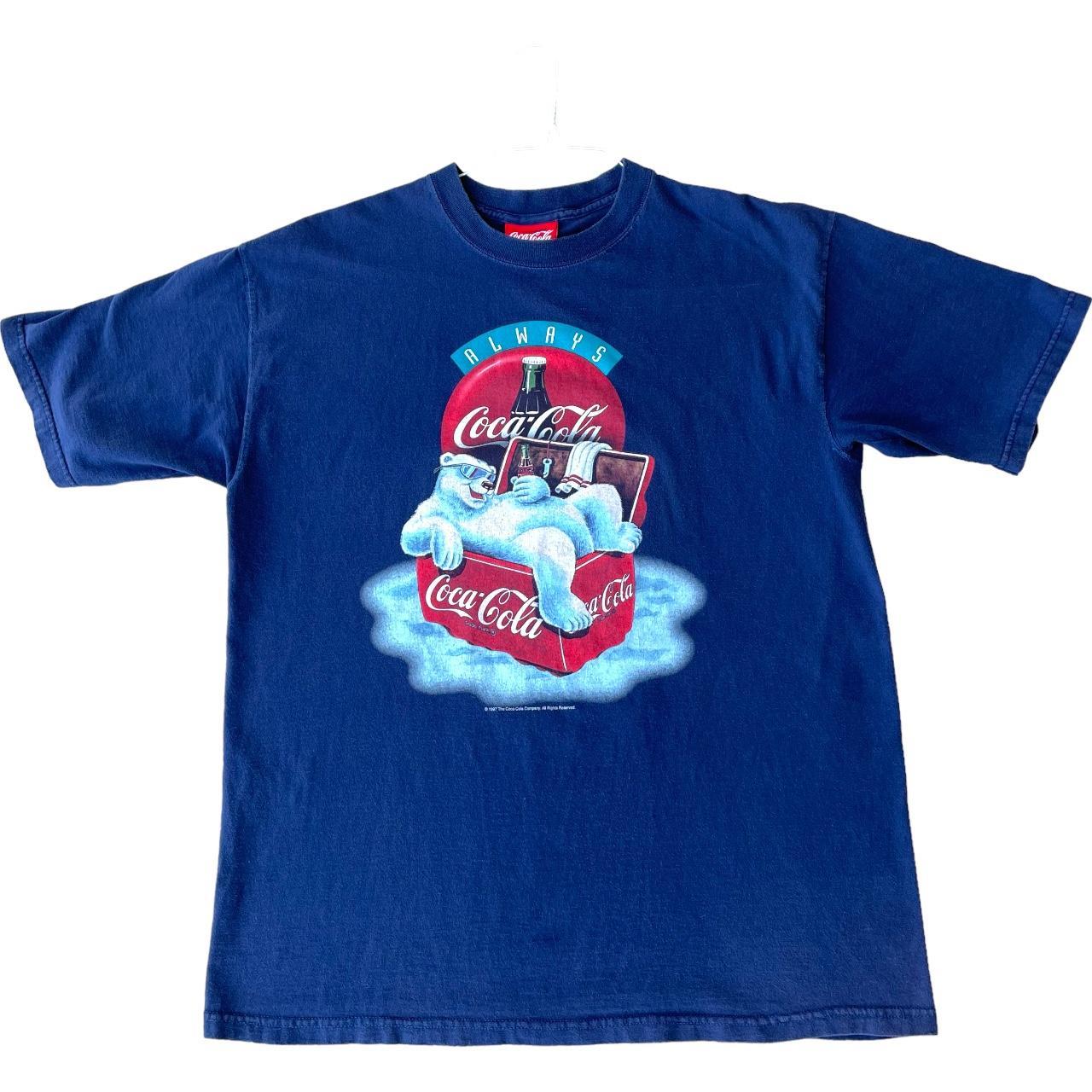 Coca-Cola Men's Navy T-shirt | Depop