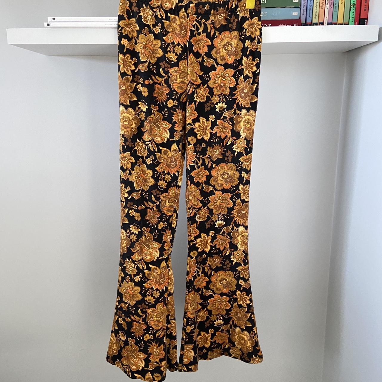 Ghanda Flared Patterned Pants Size: 8 or Aus S... - Depop