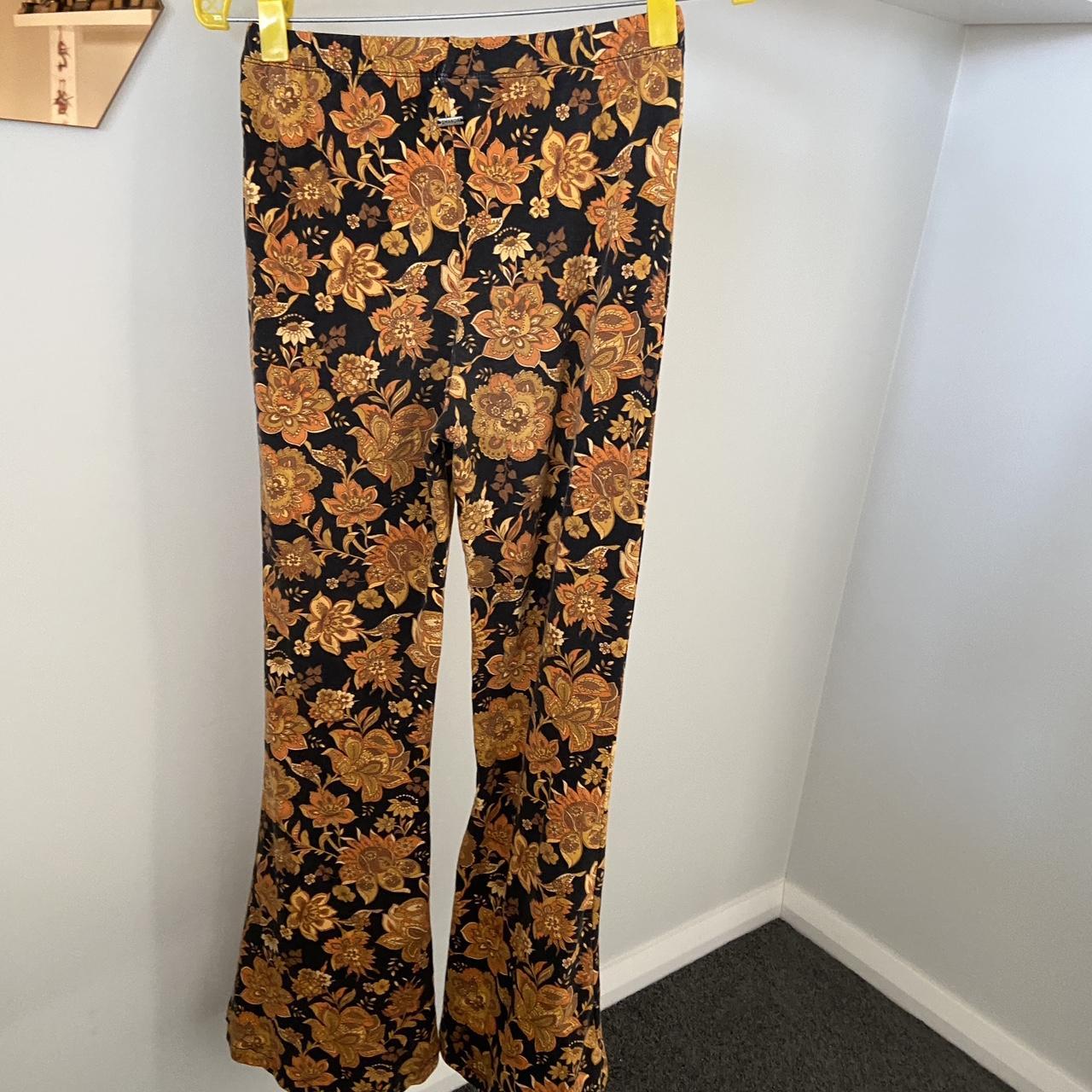 Ghanda Flared Patterned Pants Size: 8 or Aus S... - Depop