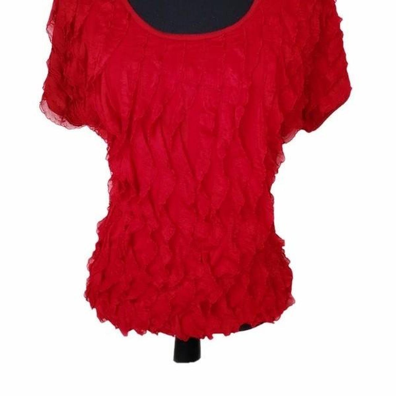 Andrea Missy Crimson Red Chiffon Flutter Ruffles... - Depop