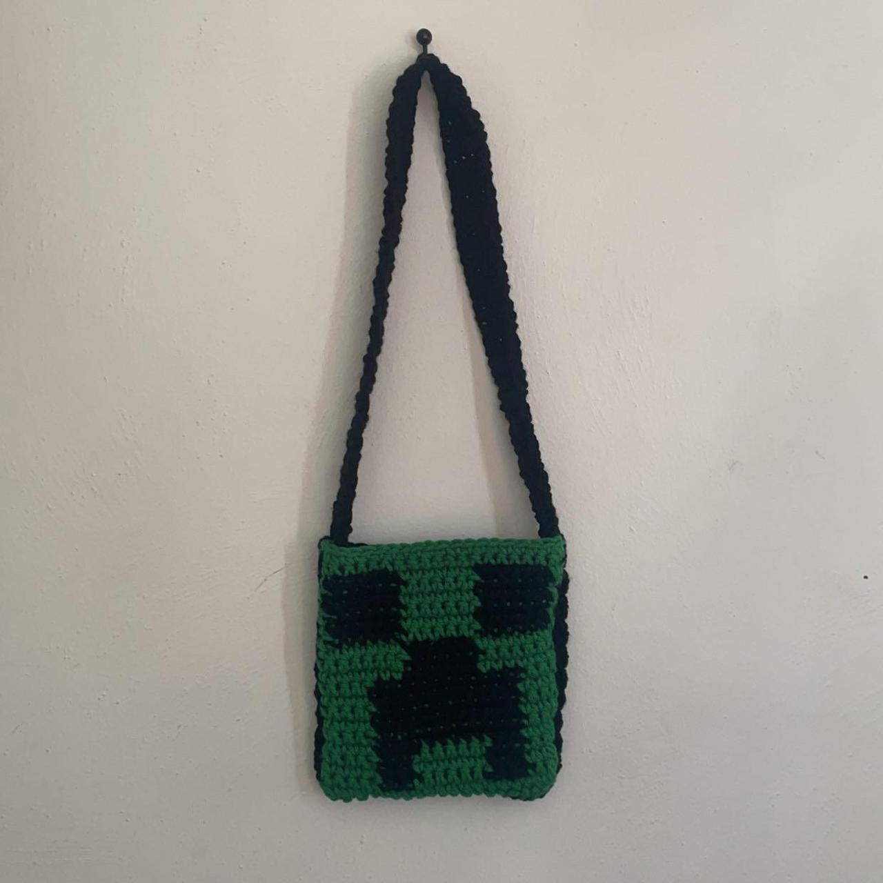 Crochet handmade Minecraft creeper bag This bag has... - Depop