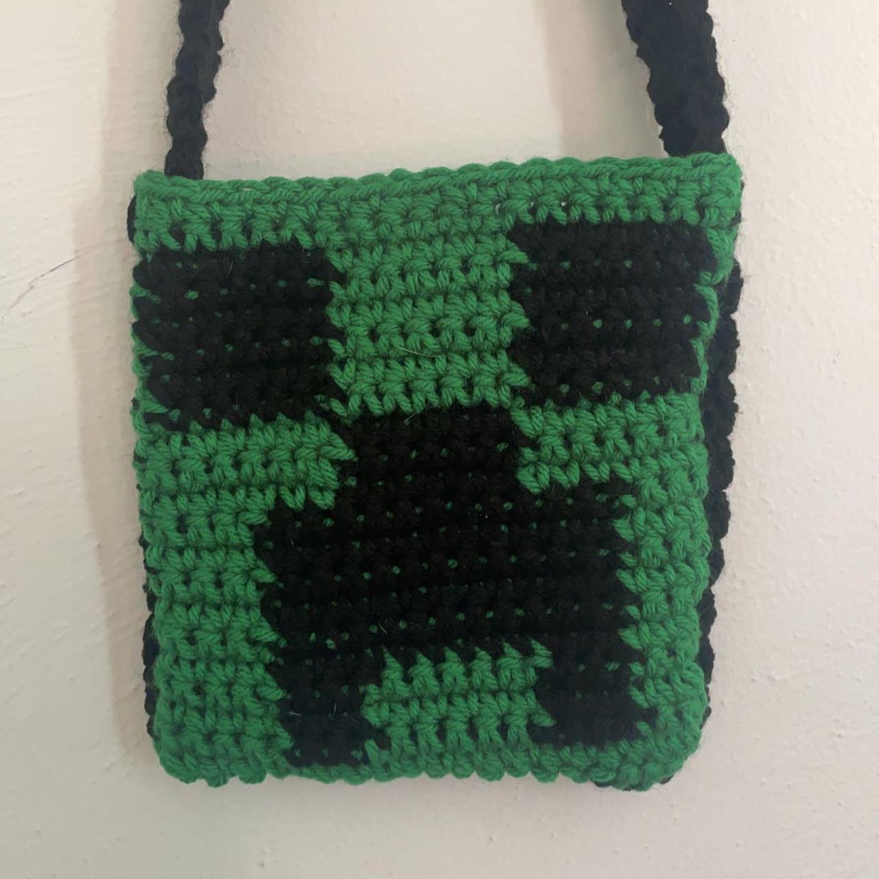 Crochet handmade Minecraft creeper bag This bag has... - Depop