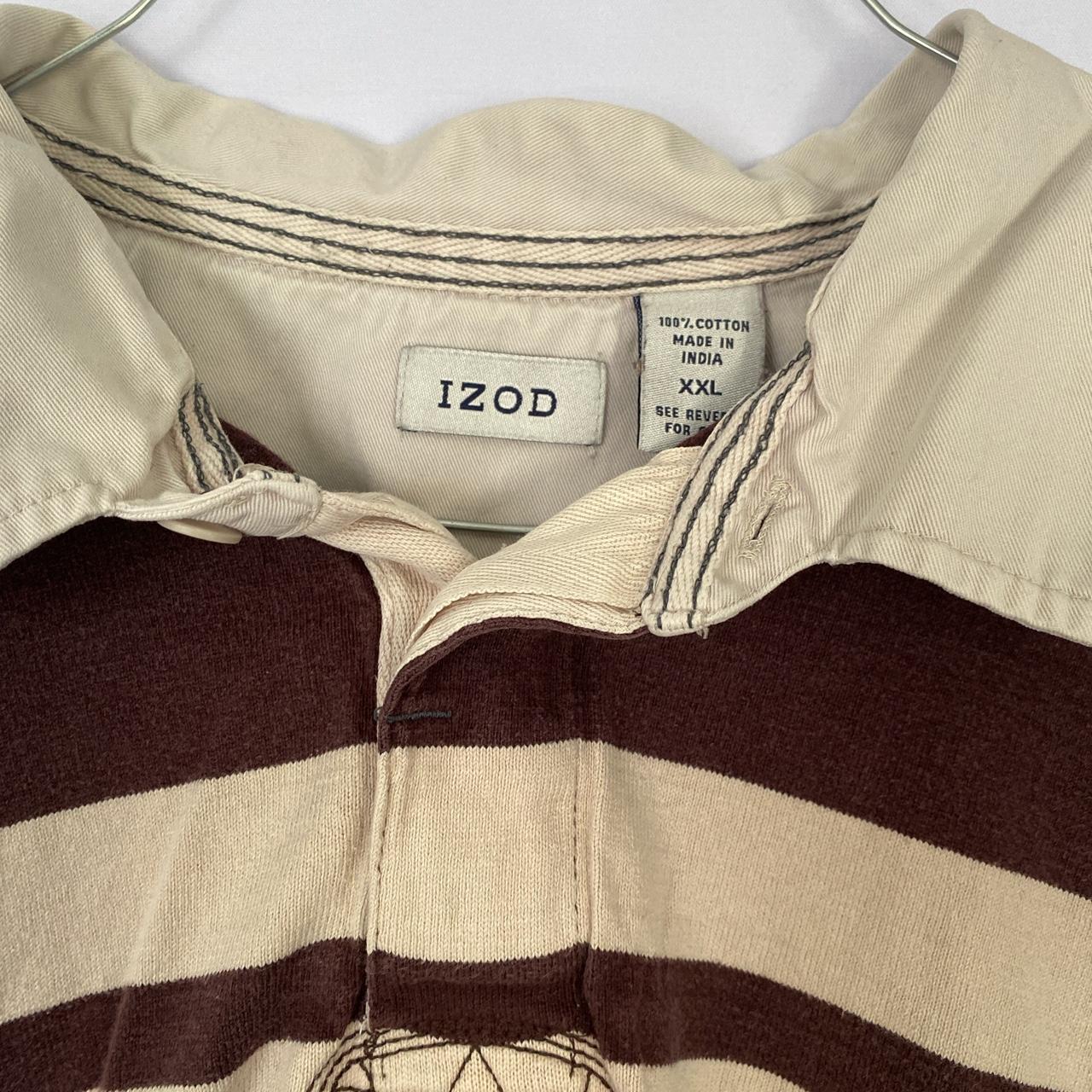 Very cool 90s IZOD rugby shirt. Nice basic striped... - Depop