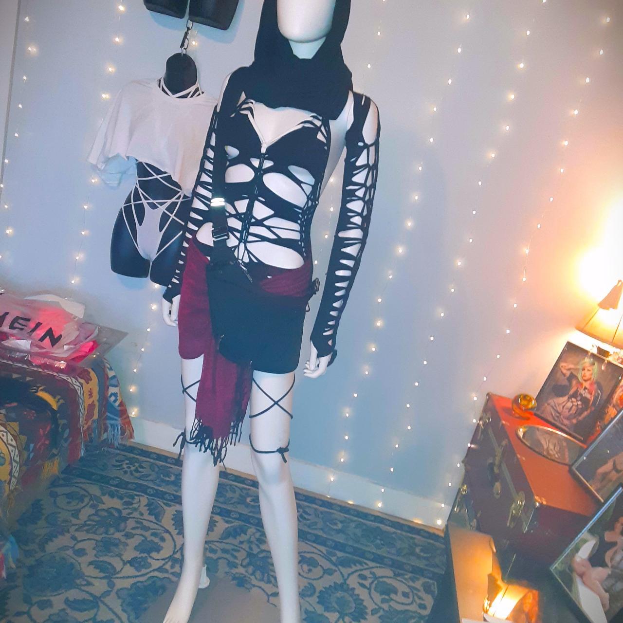 Black American Apparel Halter Bodysuit Refashion by... - Depop