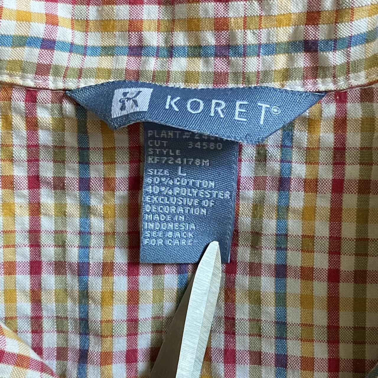 Vintage 1990s rainbow plaid floral embroidered Koret... - Depop