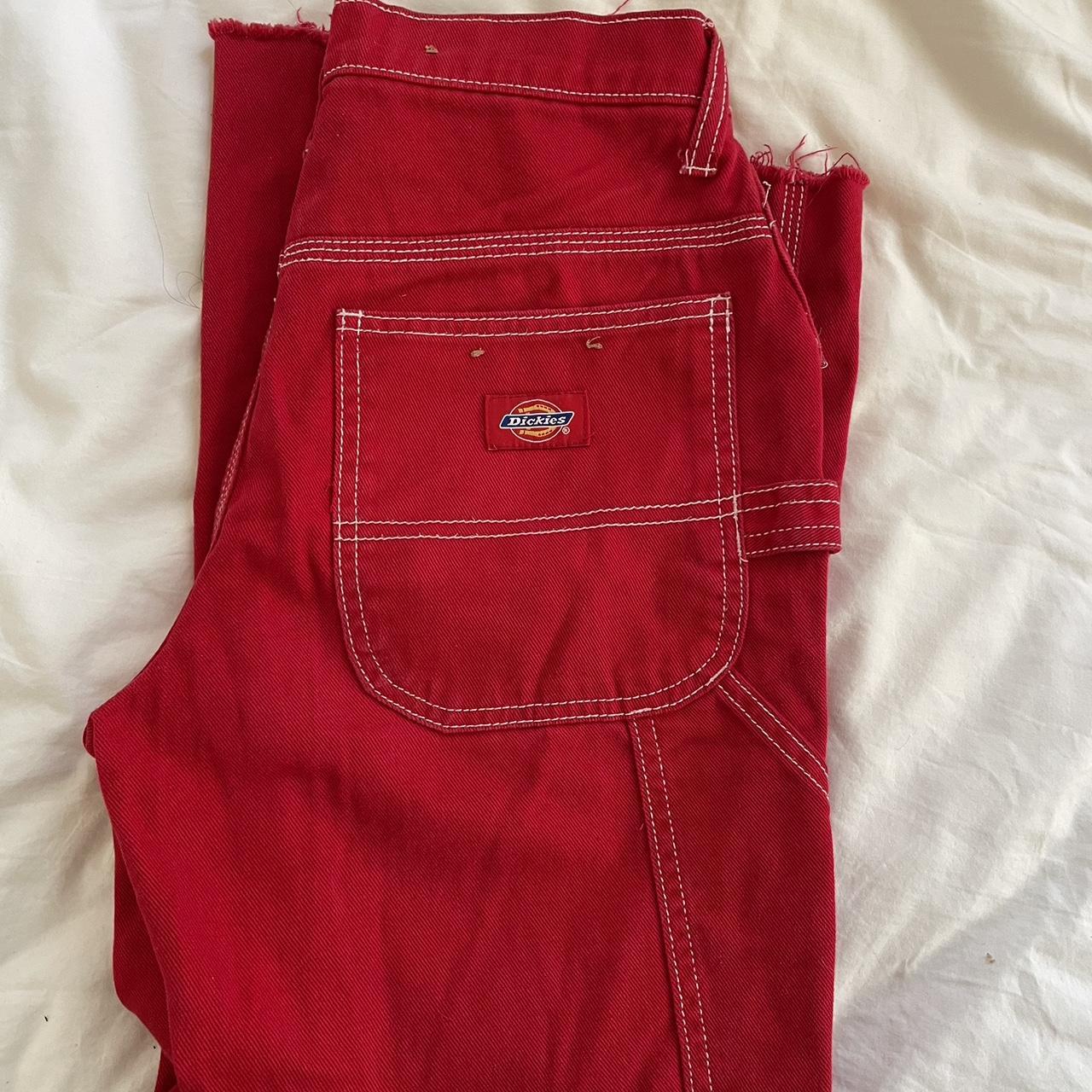 Red Dickies PETITE size 23/24 - well loved but no... - Depop