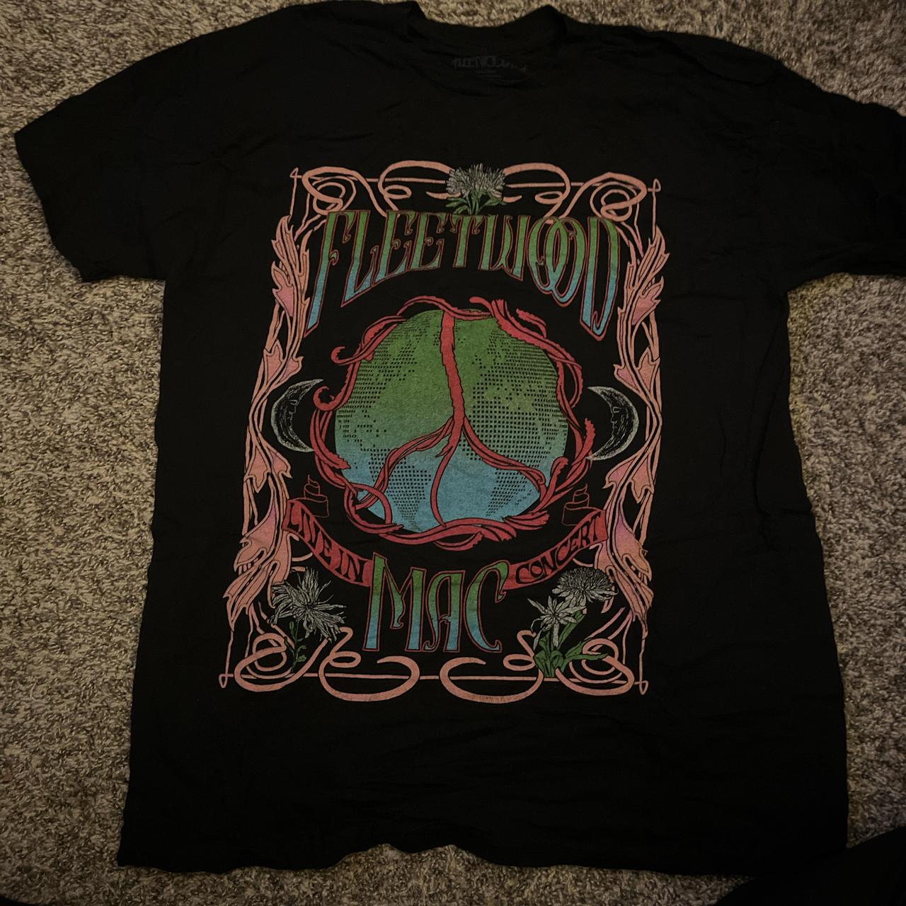 Black and multi-coloured Fleetwood Mac t-shirt... - Depop