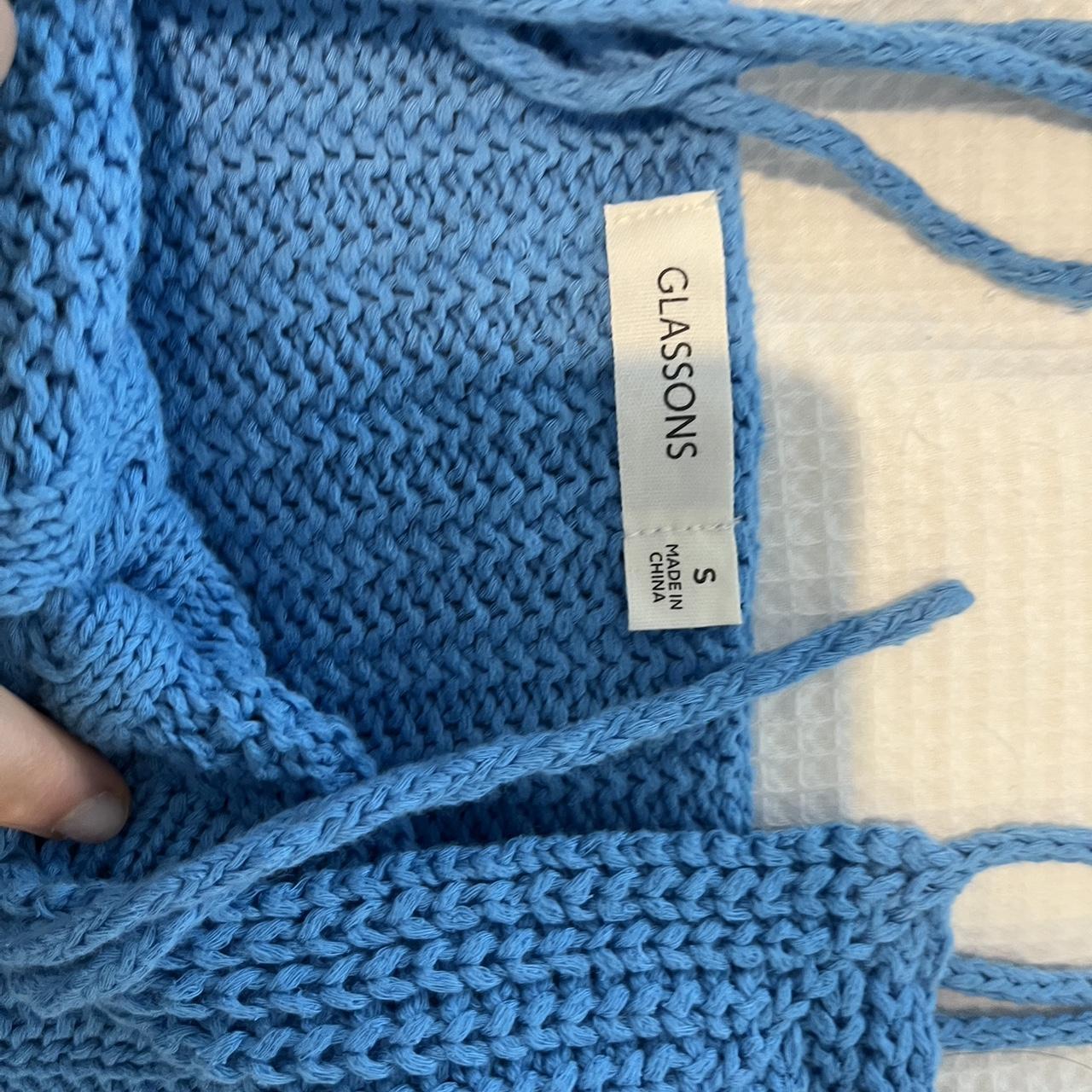 glassons blue knit top size small #glassons... - Depop