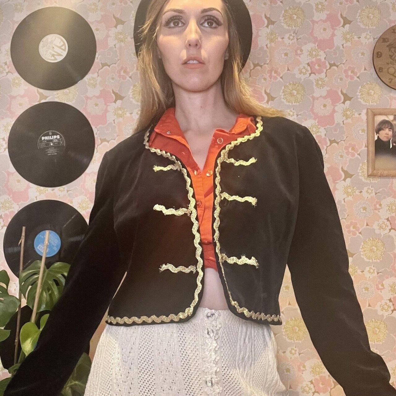 Vintage Reworked Velvet Blazer 70s 80s Cropped... - Depop