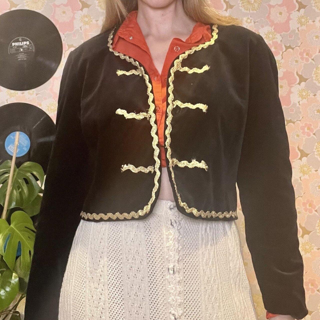 Vintage Reworked Velvet Blazer 70s 80s Cropped... - Depop