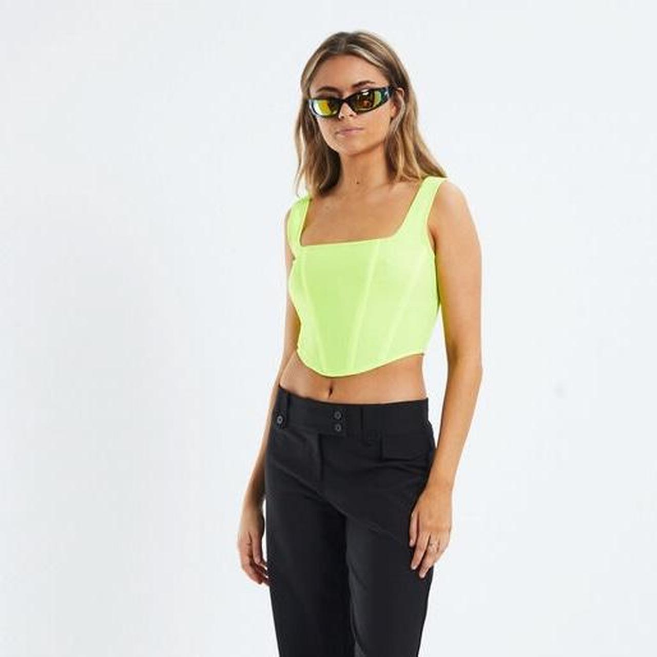 NEON HART Adaline Mesh Square Neck Corset... - Depop