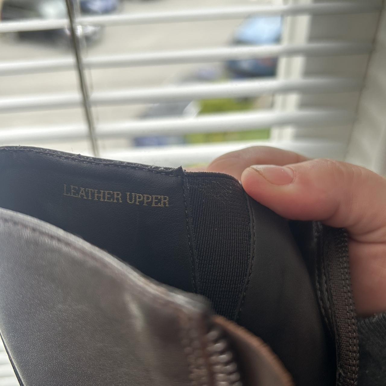 Super iconic vintage mid calf brown leather square... - Depop