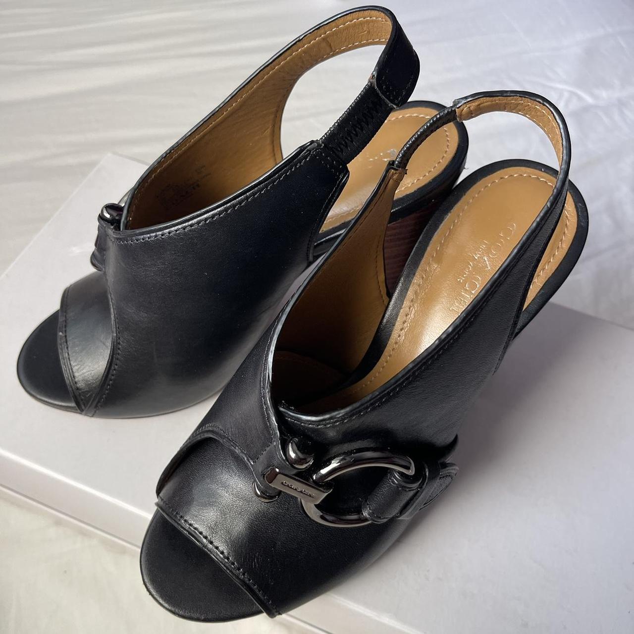Coach Heels •vintage 2010s Coach Blsck Peep Toe... - Depop