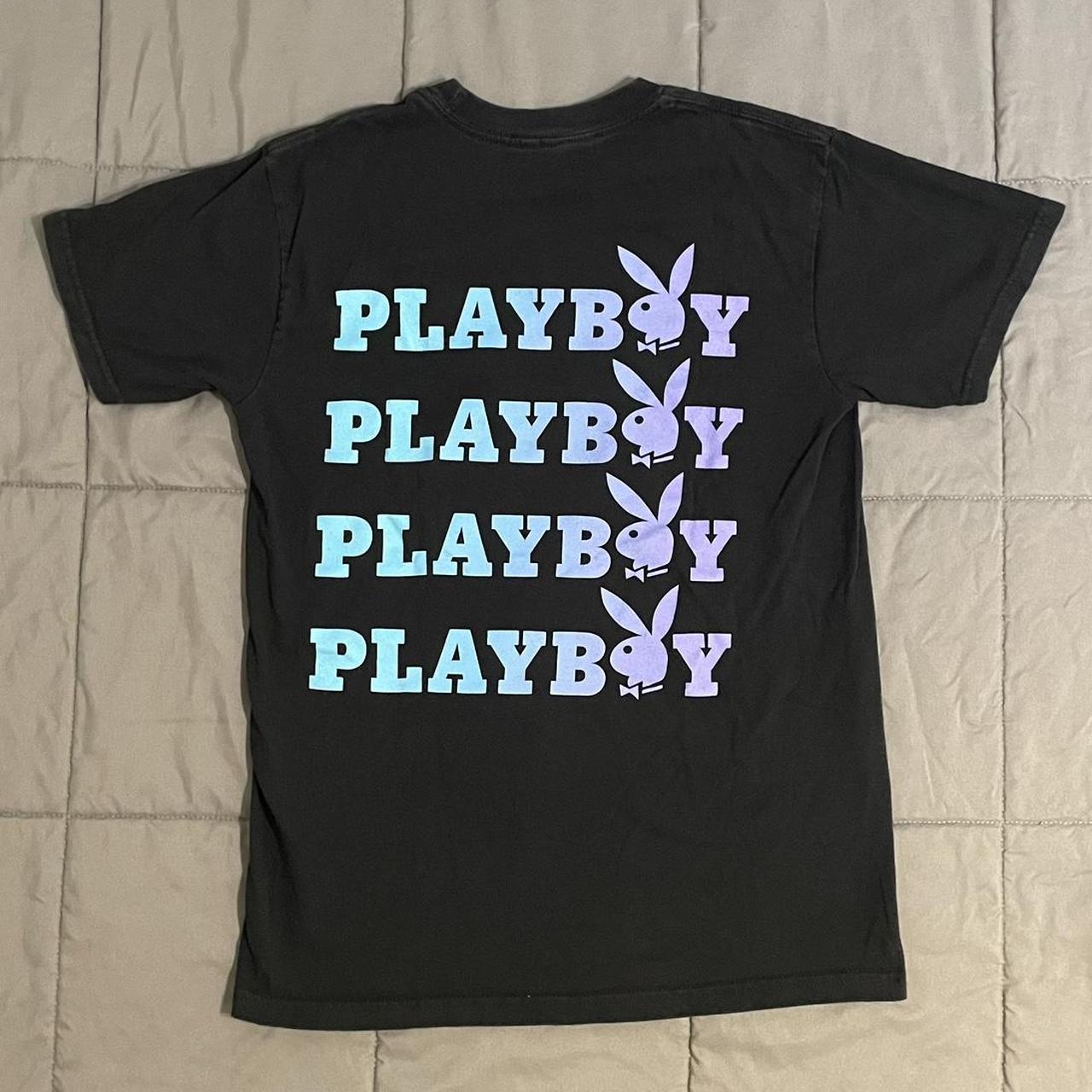 PLAYBOY Repeat Fade Mens Black T-Shirt size Small... - Depop