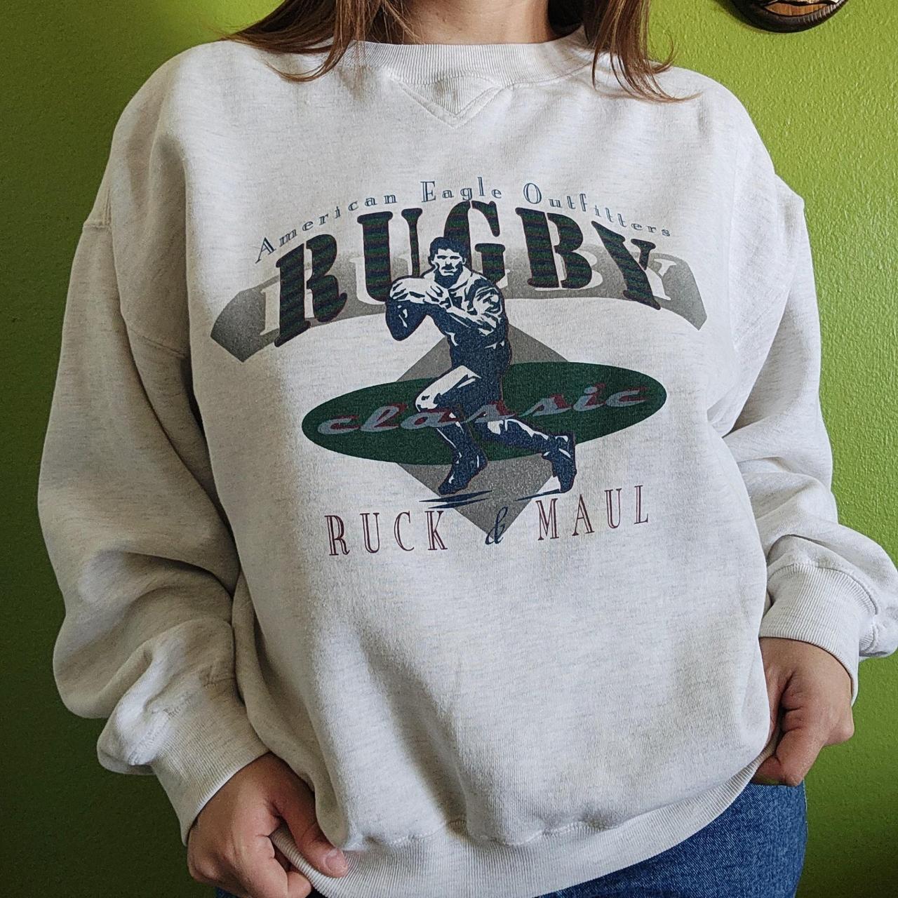 Vintage American Eagle Rugby Crewneck Size: Large... - Depop