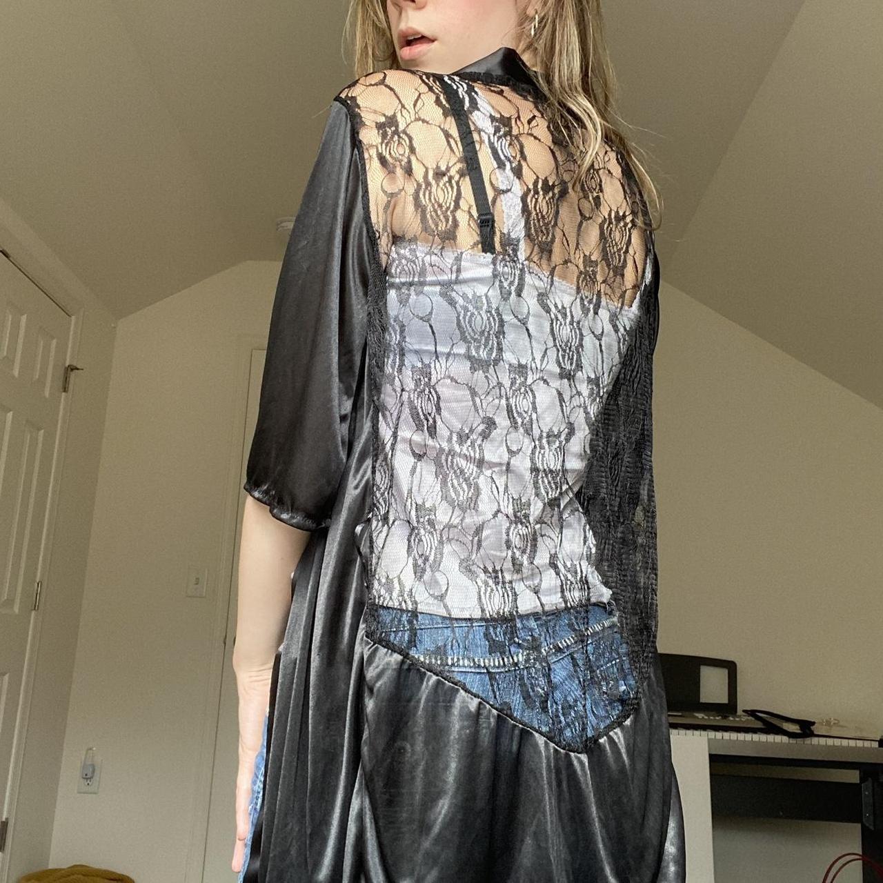Gothic Black Lace Open Robe Some minor wear... - Depop