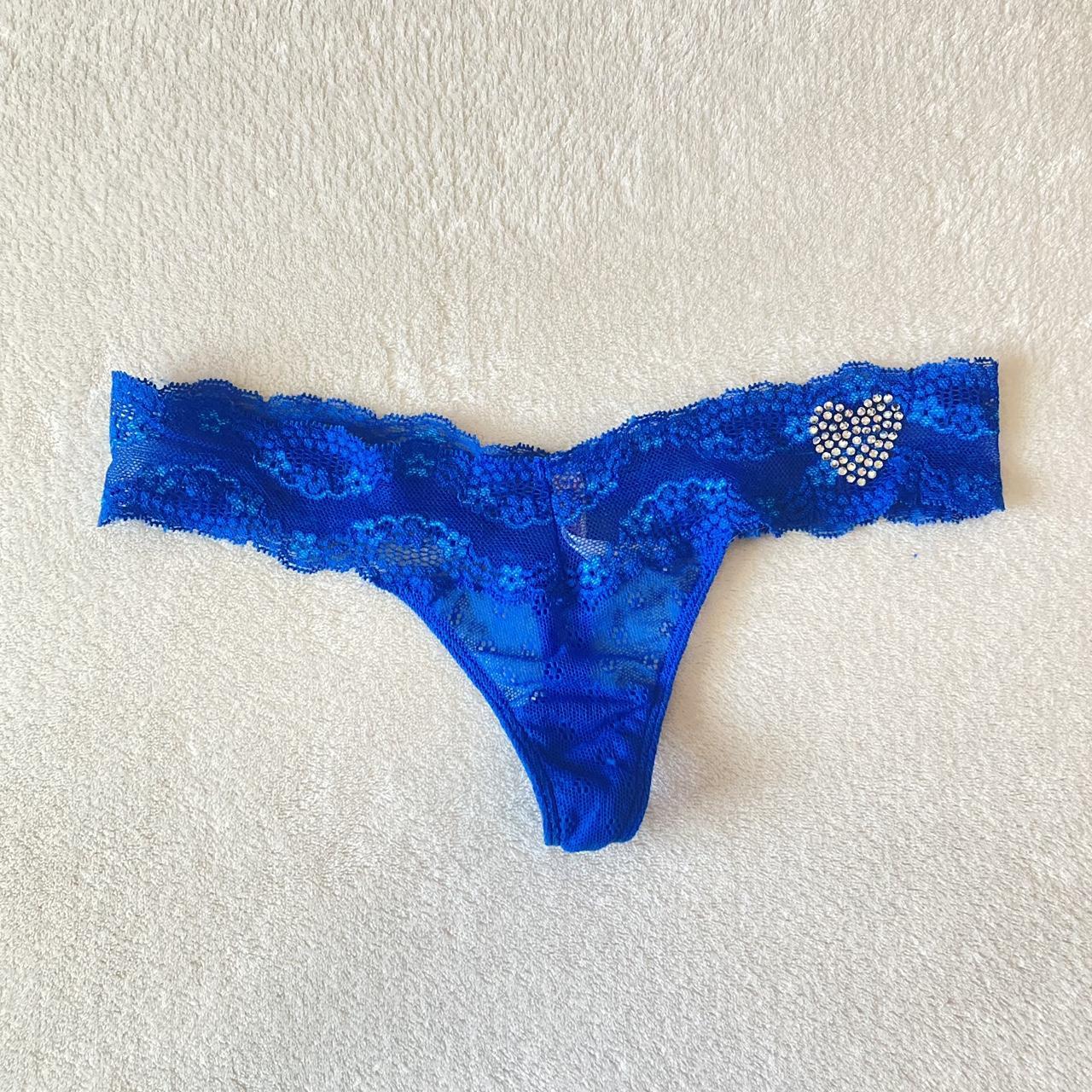 Blue lacy Pink by Victoria’s Secret thong. In... - Depop