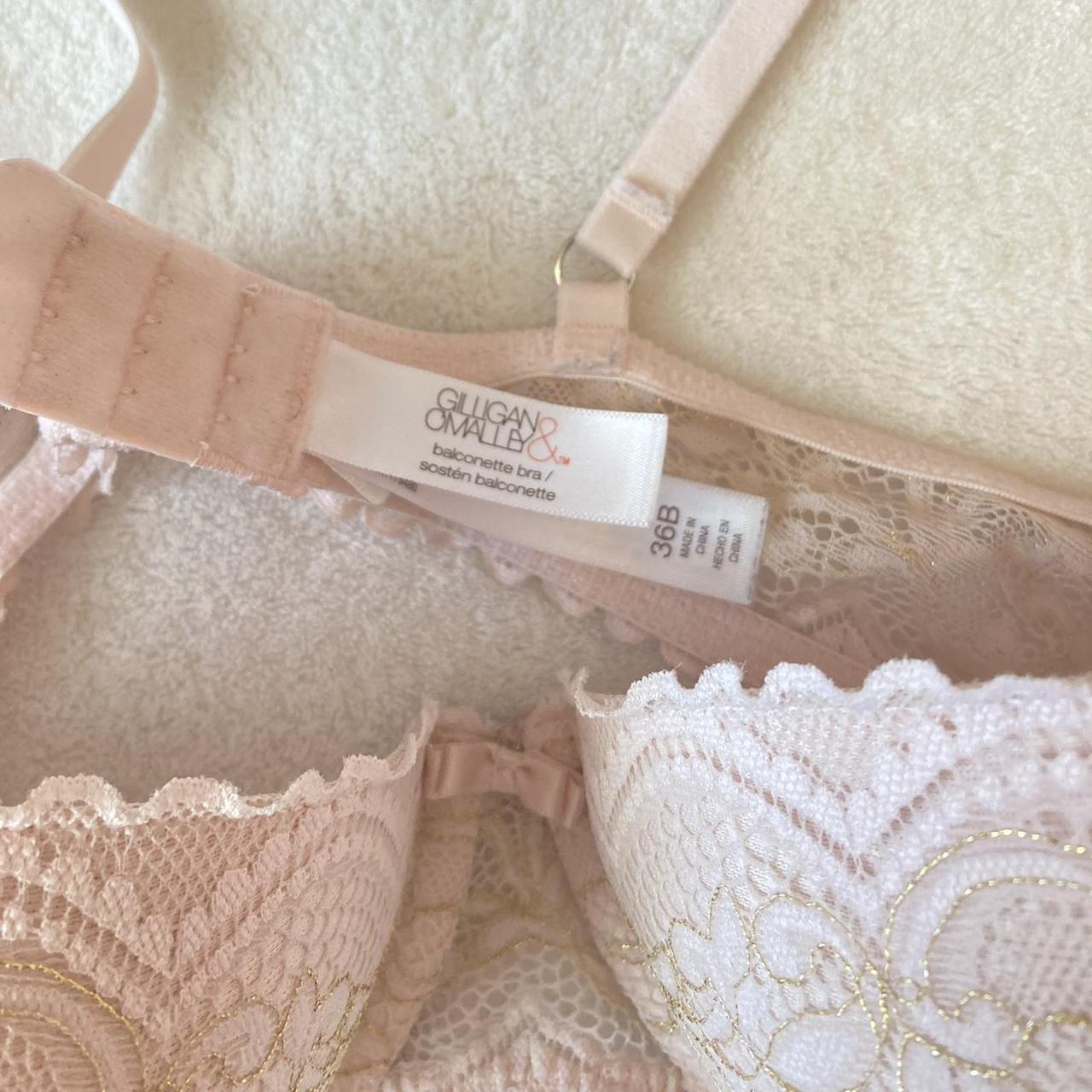 Baby pink and gold lacy Gilligan & O’Malley bra. The... - Depop