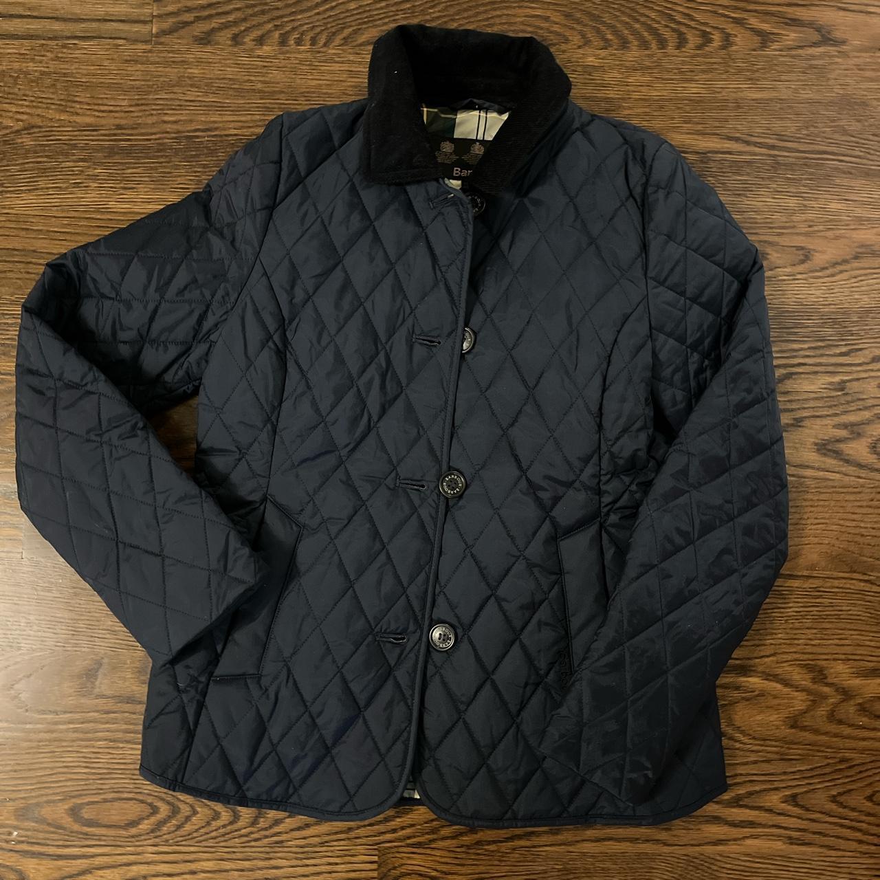 Barbour navy Womens cut jacket in US size 6 Almost... - Depop