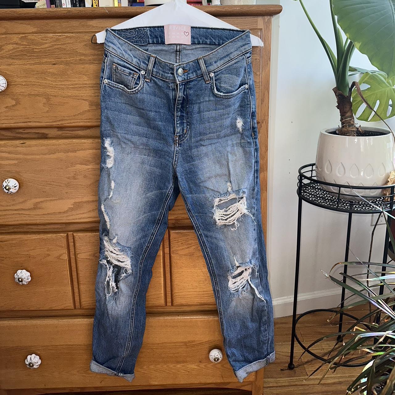 Revive denim straight leg skinny jeans Faded wash... - Depop