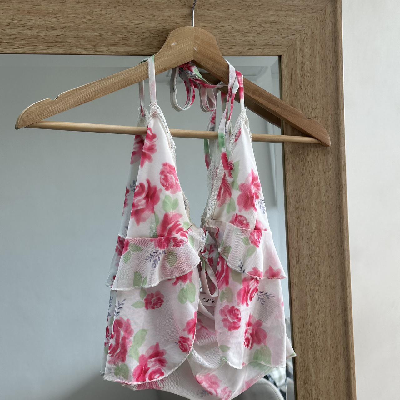 Glasson’s pink flower top - Depop
