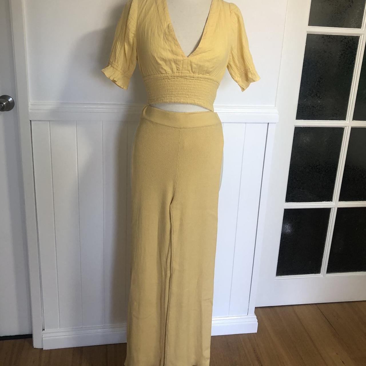 Yellow Glassons set Pants size M ( ribbed/... - Depop