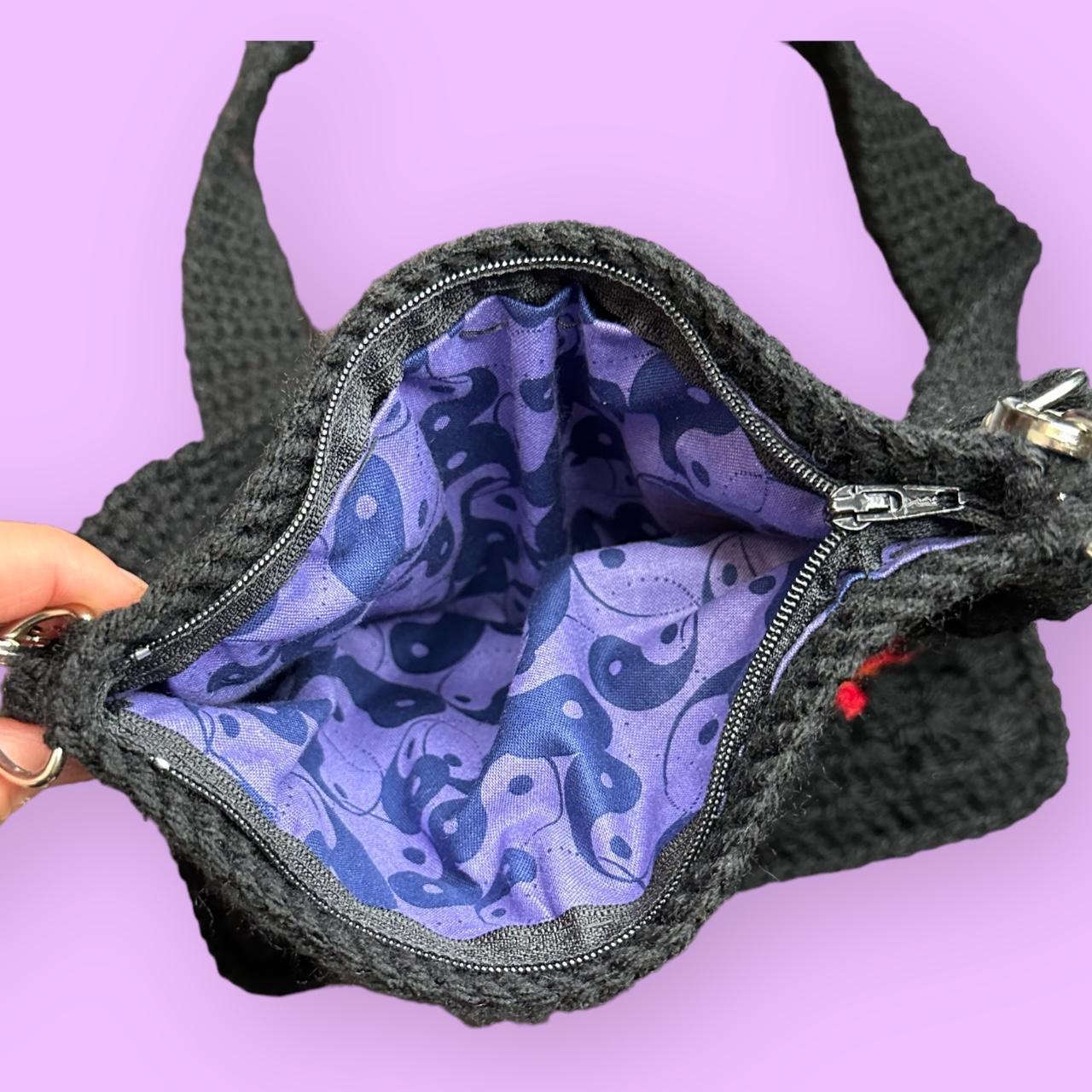 Handmade crocheted bag 🌈 7 inch zipper Bag liner... - Depop