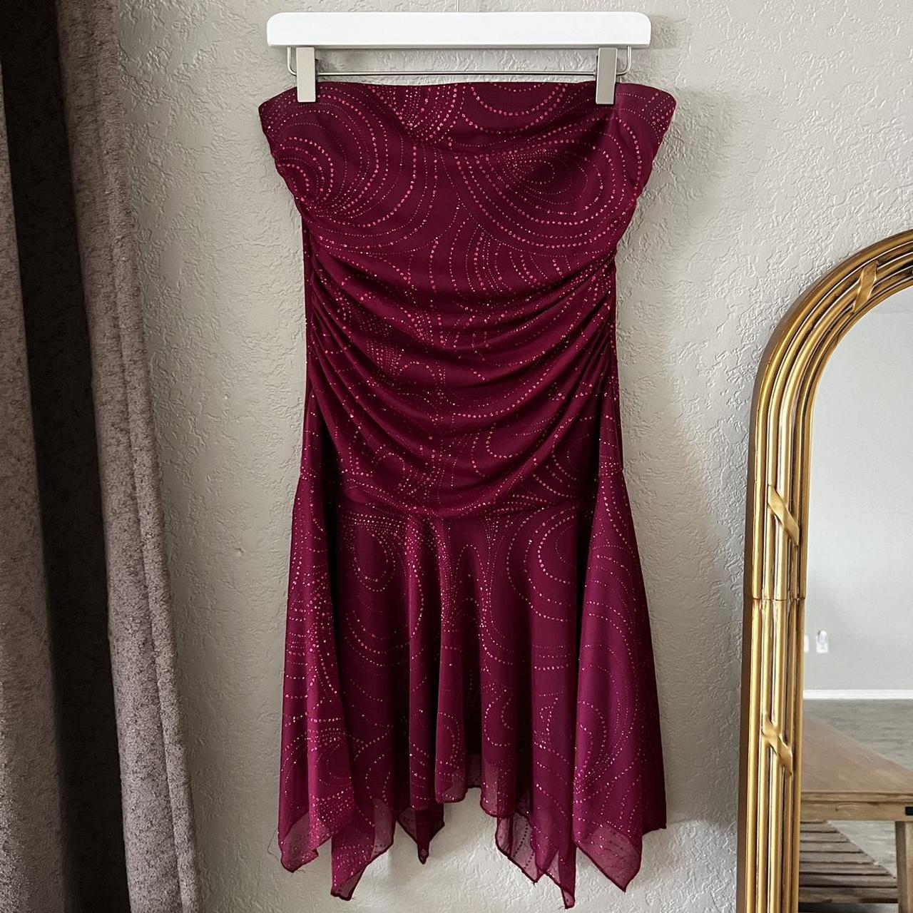 Vintage Y2K Glittler Strapless Dress City Triangles... - Depop