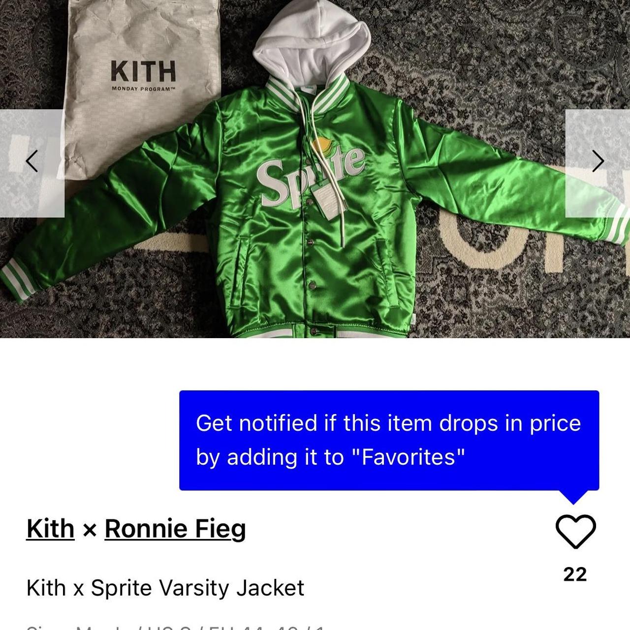 KITH x SPRITE green bomber jacket with a silky feel.... - Depop